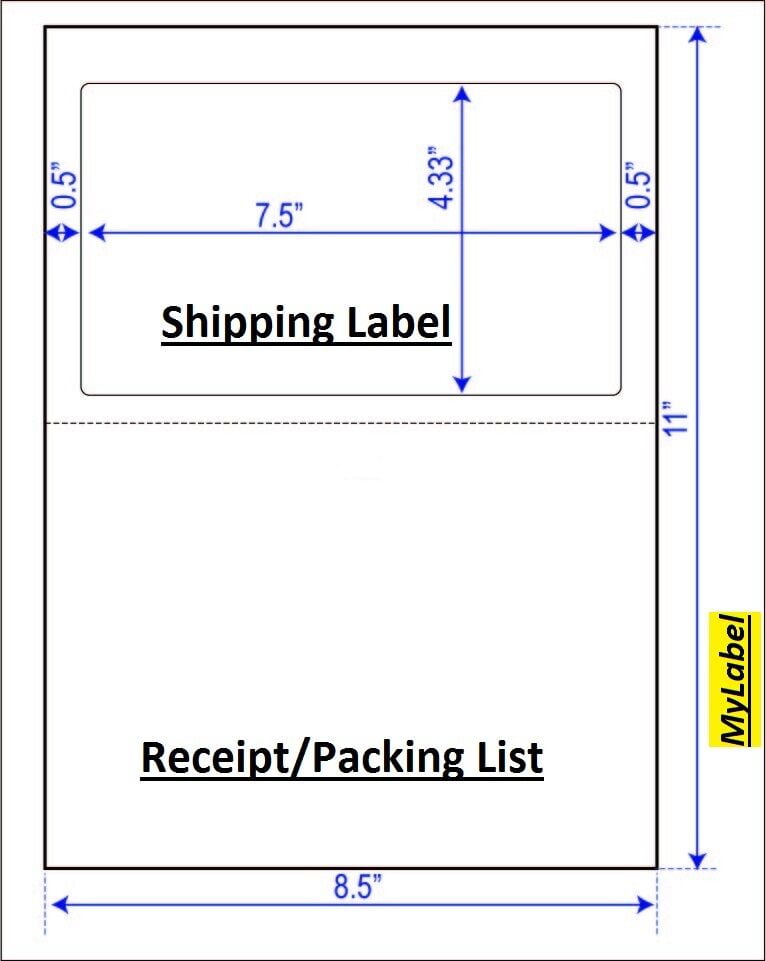 1000 Half Sheet Self Adhesive Shipping Label w/ receipt - Walmart.com