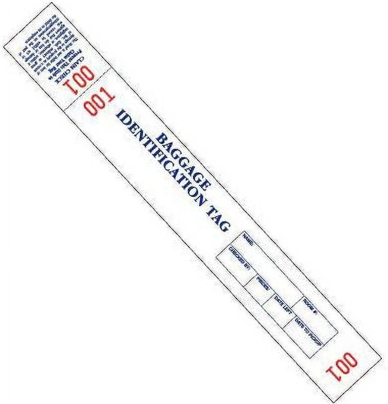 1000 Hotel Luggage Claim Tags with Cohesive Self Sticking Back Adhesive ...