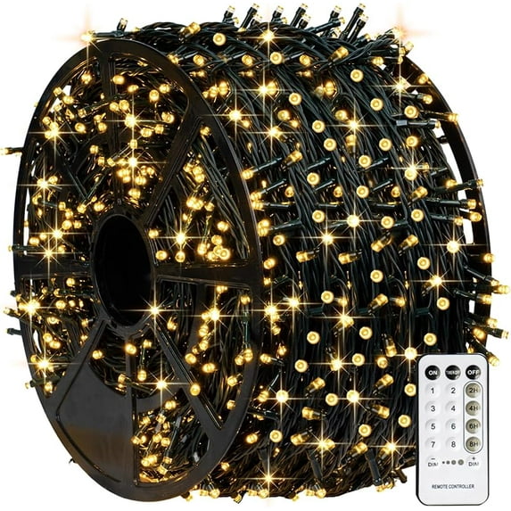 1000 LED Christmas Lights, 328FT Christmas Tree Lights Outdoor Plug in ...