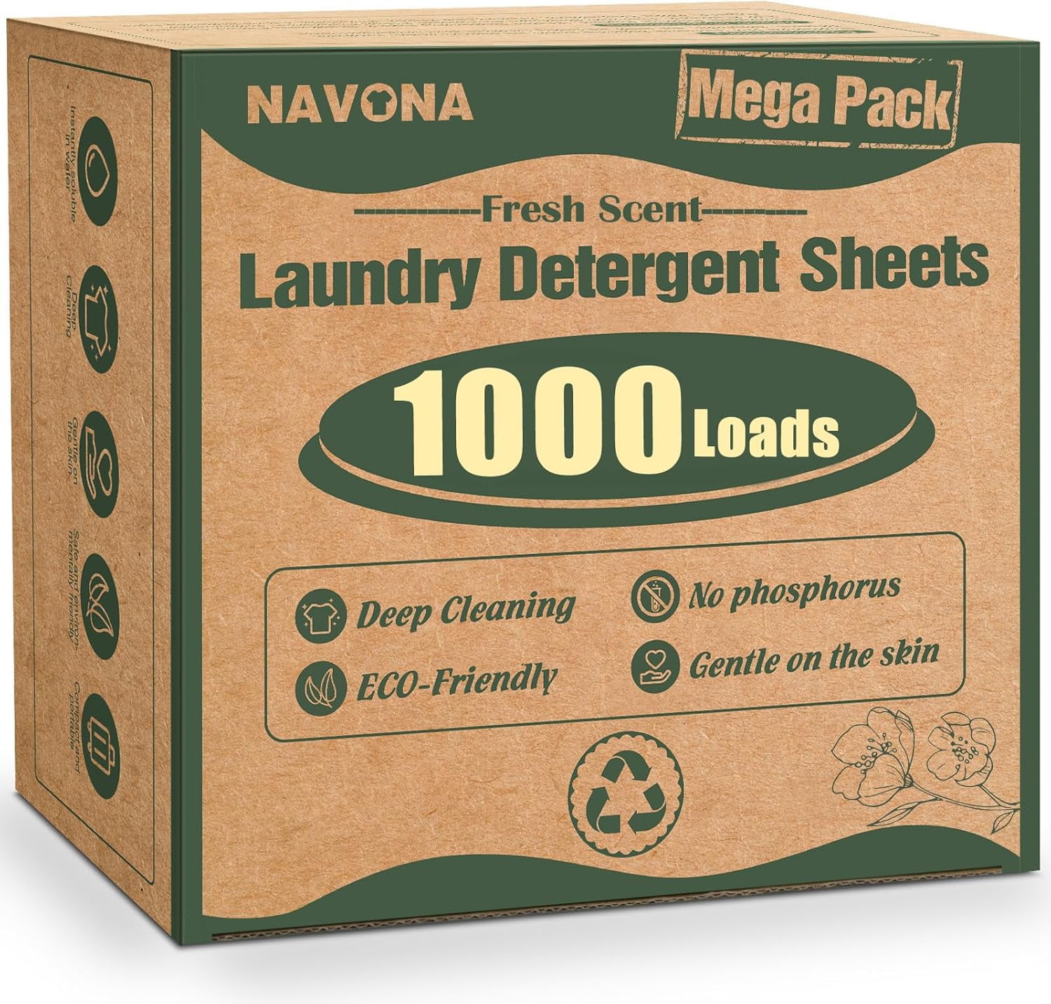 1000 Loads Mega Pack Laundry Detergent Sheets, Eco-friendly Laundry ...