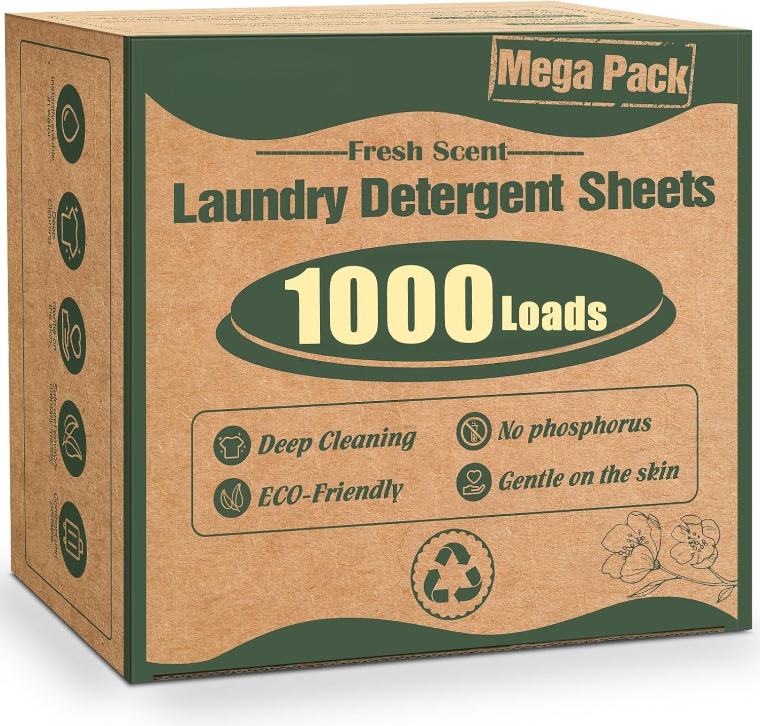 1000 Loads Pack Laundry Detergent Sheets, Laundry Sheets, Cleaning ...