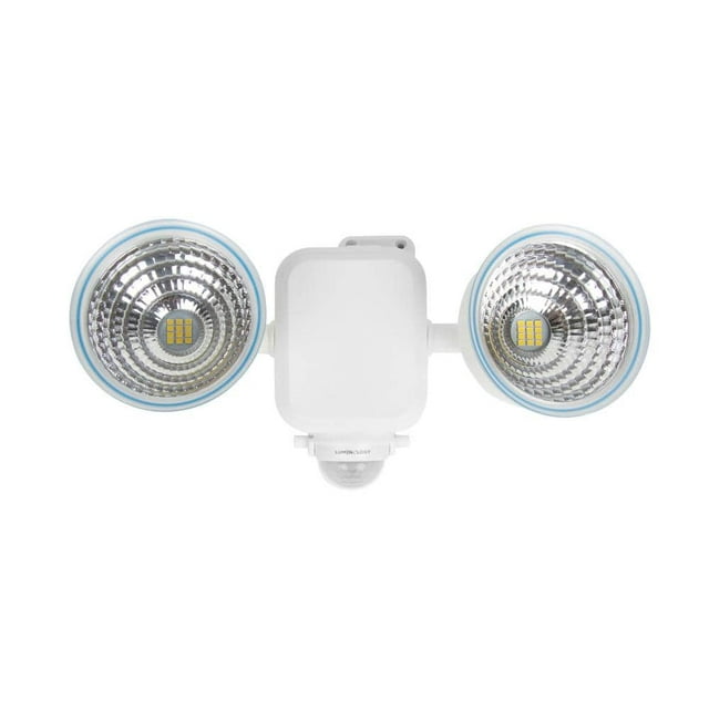 1000 Lumens Outdoor Battery-Powered Dual LED Motion Sensing IP44 Flood ...