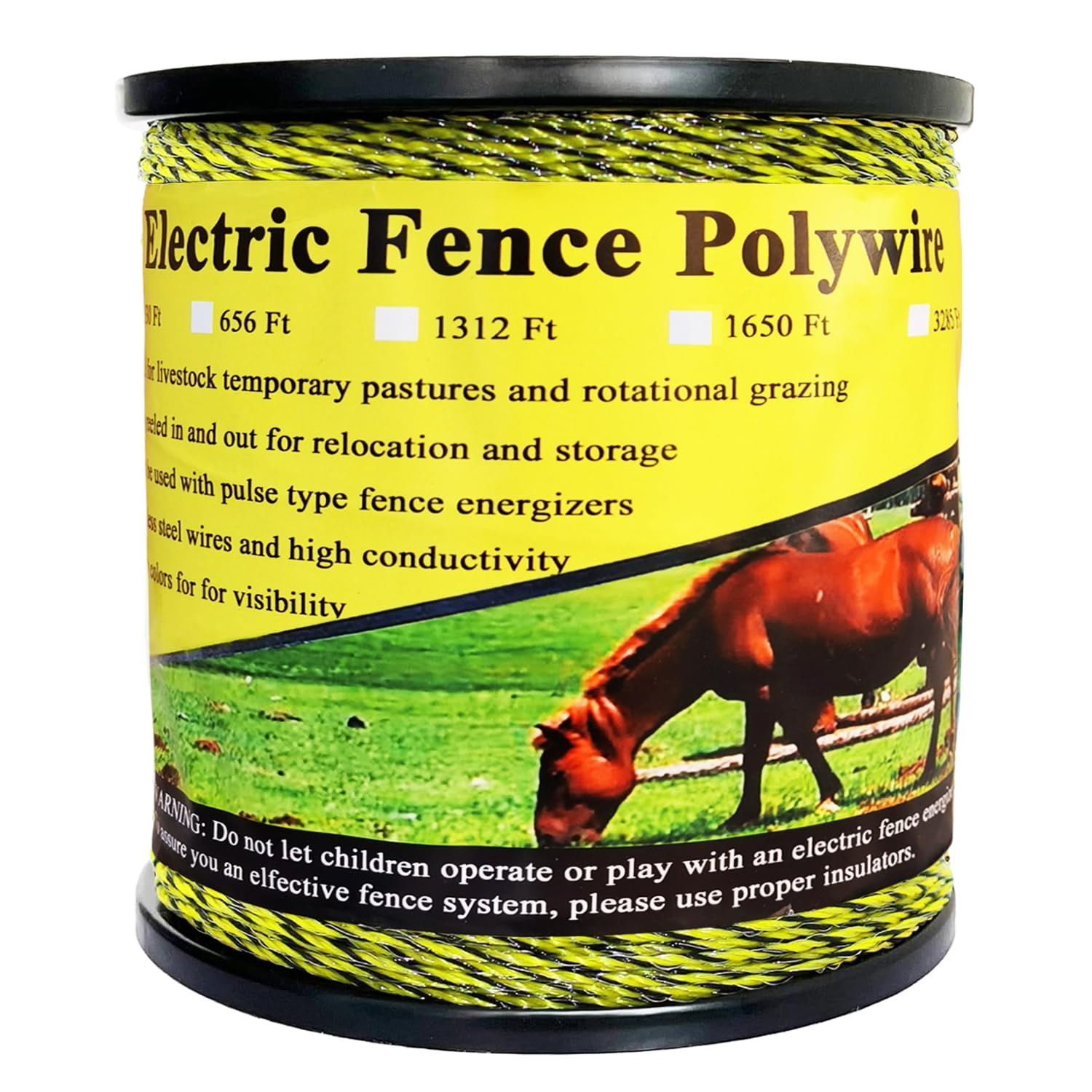 1000 Meters Electric Fence Polywire, 3285 Feet 1/8" Diameter Portable ...