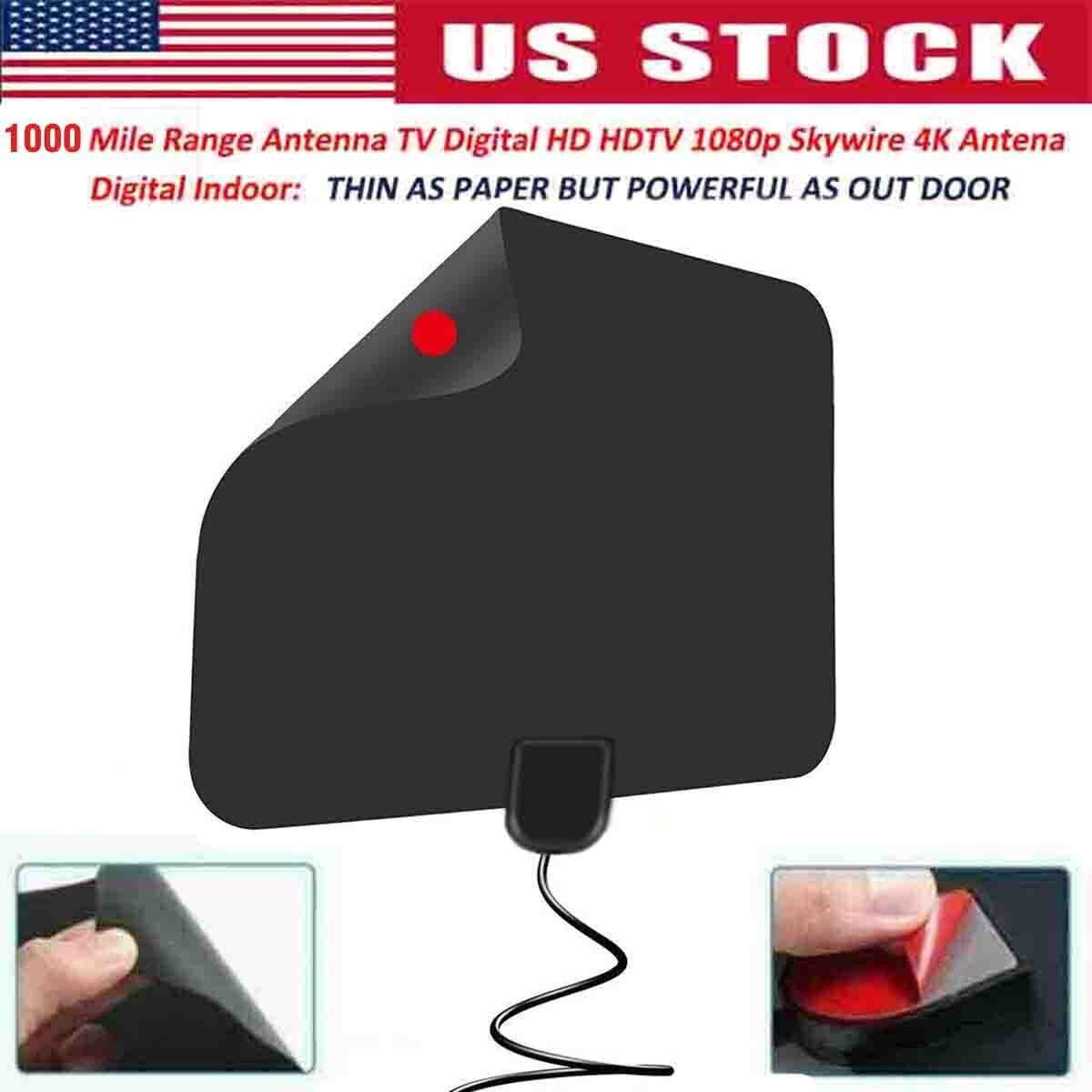 1000 Mile Range Antenna TV Digital HD 4K Local Channels Indoor Outdoor ...