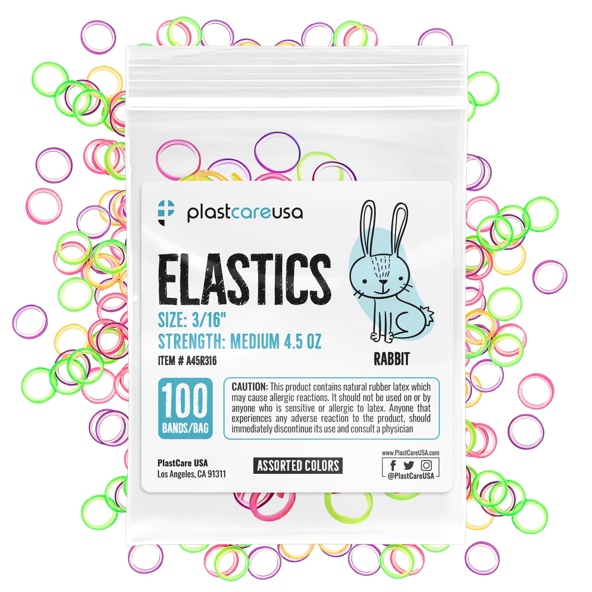 1000 Orthodontic Elastic Bands AIF9 for Braces (Medium 4.5 Oz, 3/16 ...