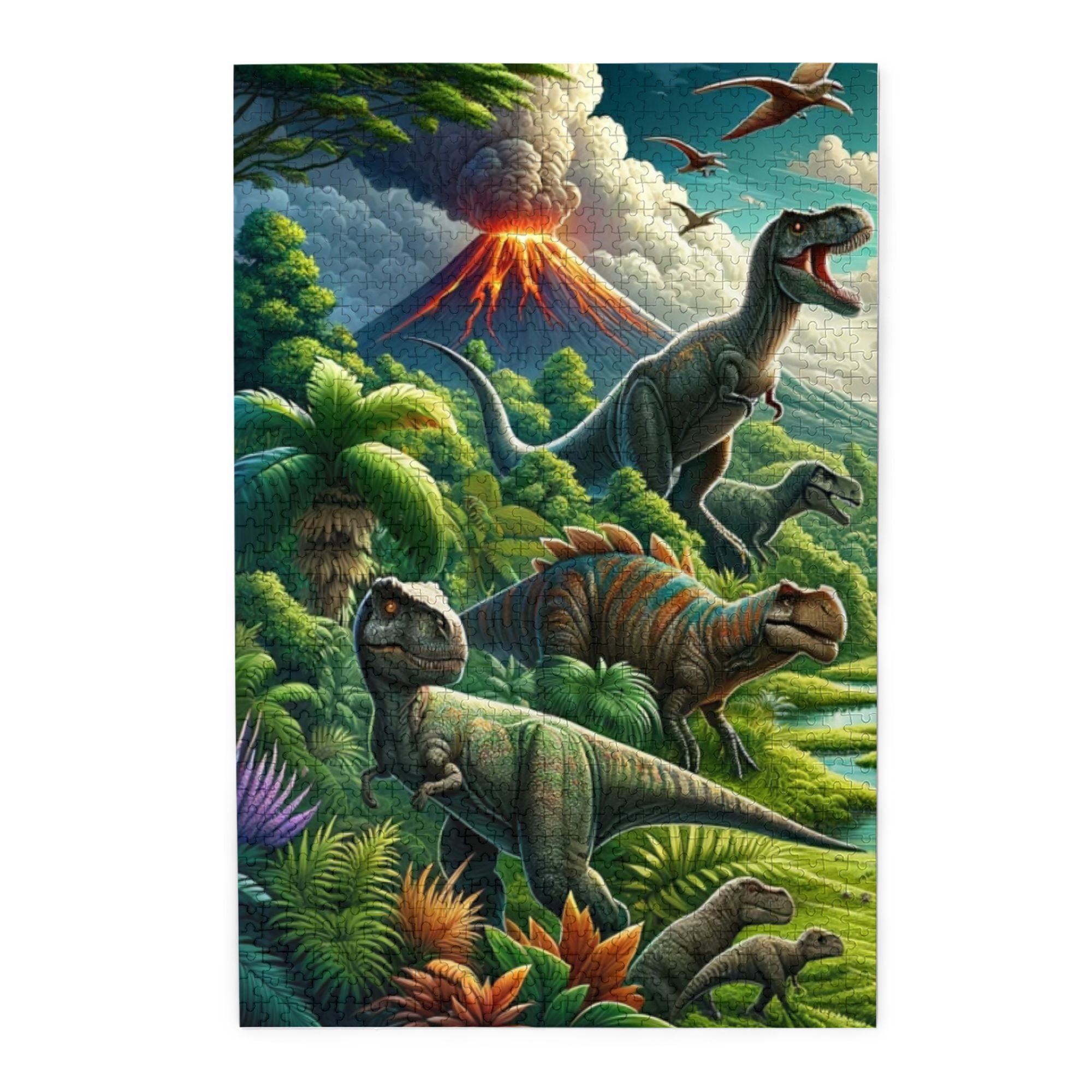 1000 PCS 1000 Piece Vibrant Jigsaw Prehistoric Dinosaur,Enjoy The ...