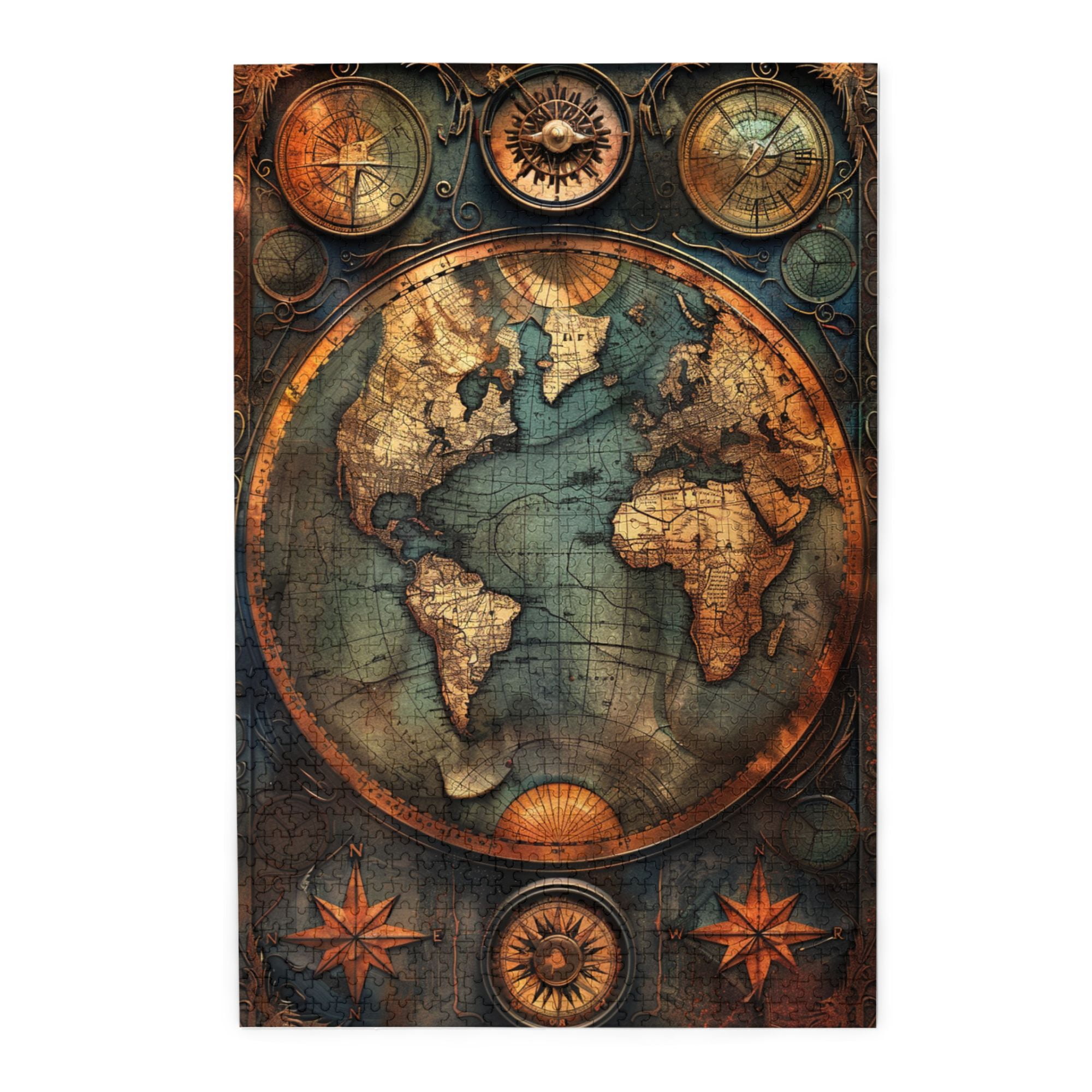 1000 PCS 1000 Piece Wooden Puzzles medieval times Earth Map,Unique ...
