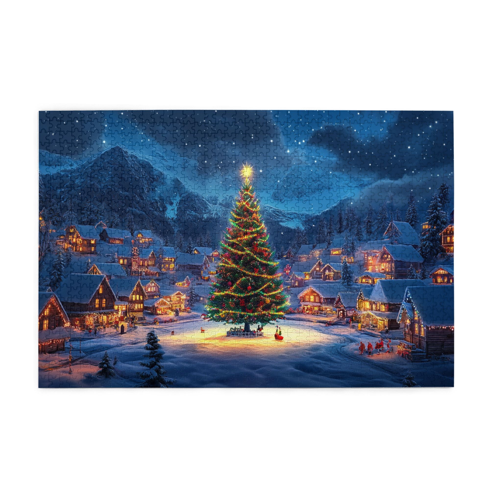 1000 PCS 1000 Piece jigsaw puzzles Countryside Christmas Snow Scene ...