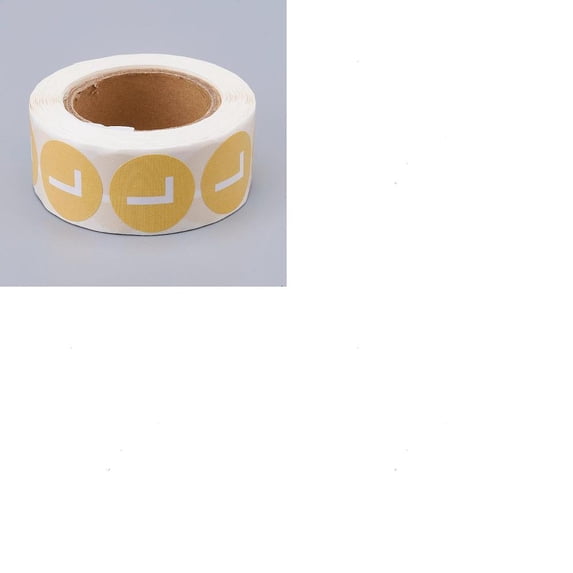1000 PCS 2 Rolls Clothing Size Stickers Labels Yellow Coded Round Self ...