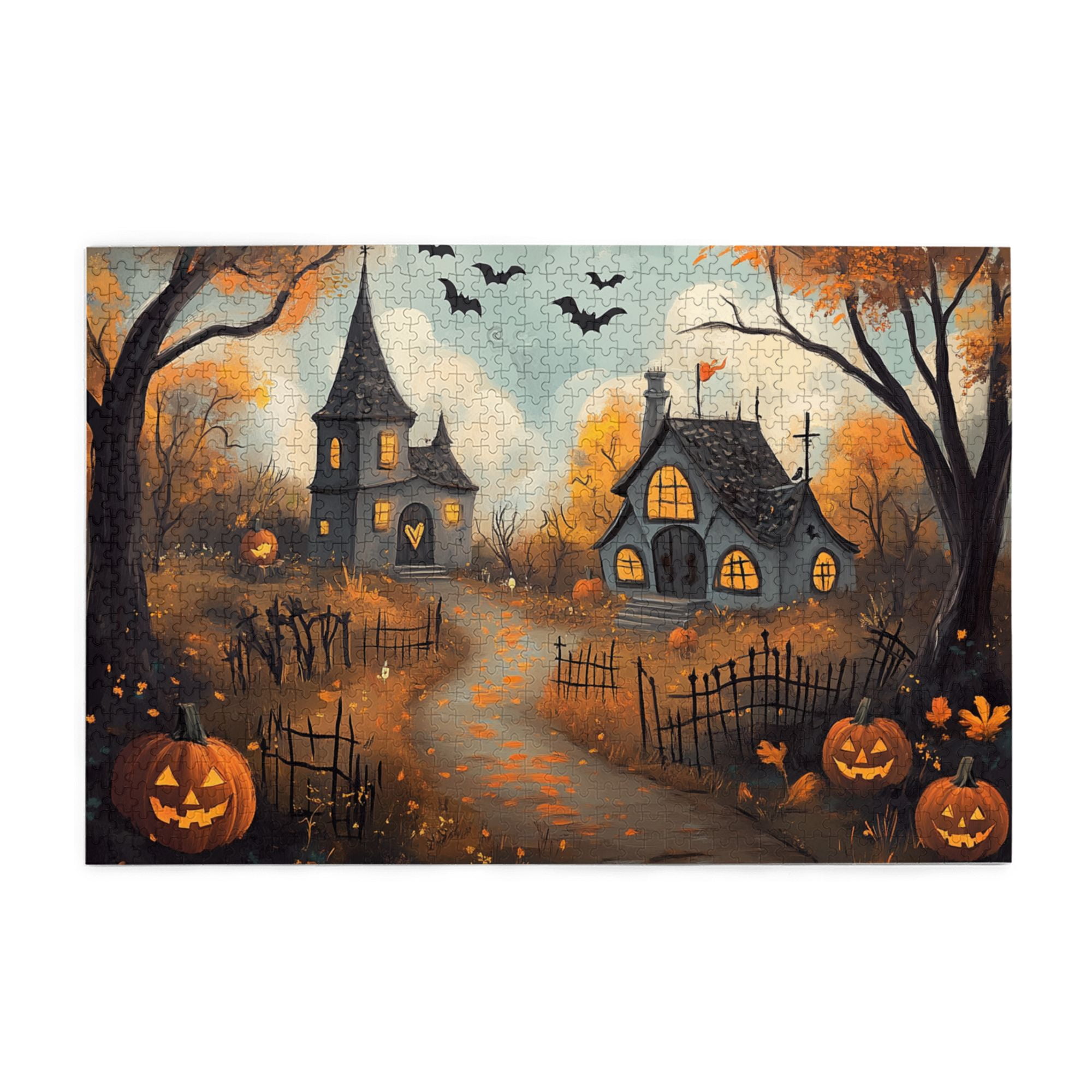 1000 PCS Autumn Villa Pumpkin Wooden Puzzles 1000 Piece,Challenging ...