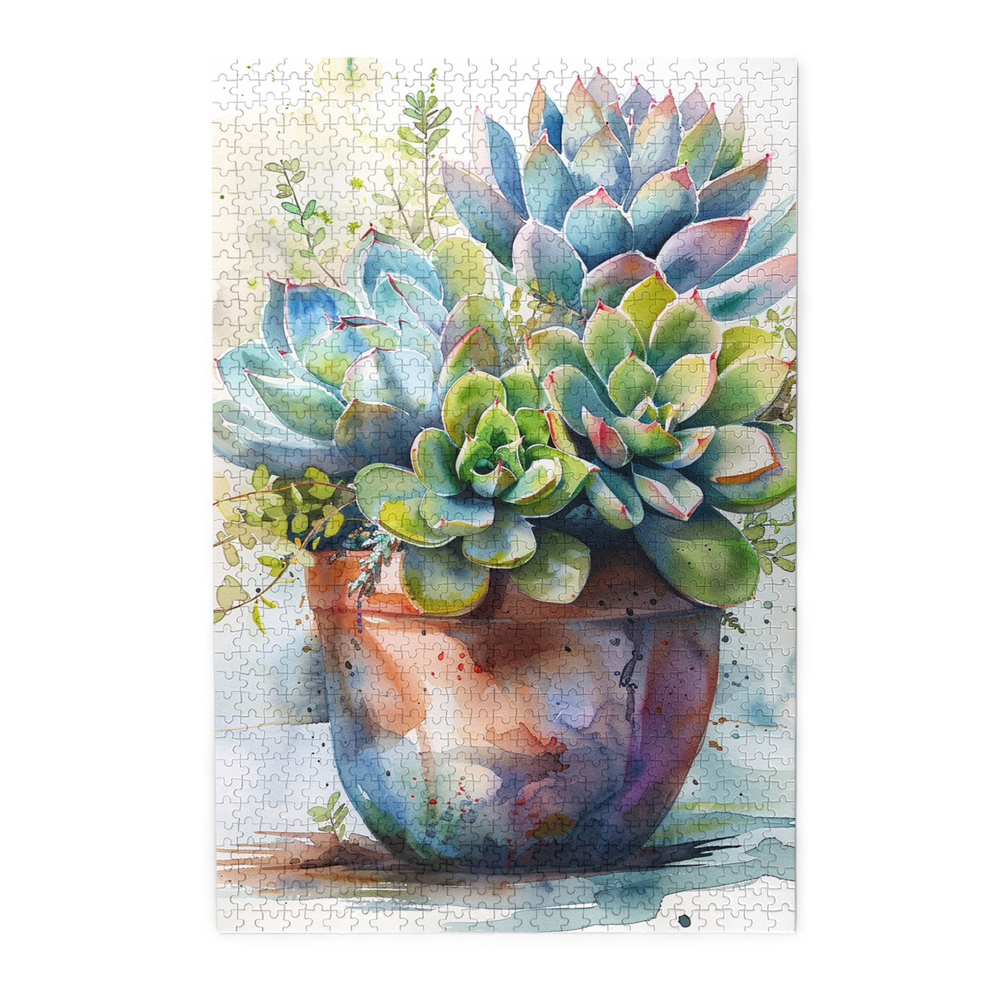 1000 PCS Beautiful Succulent Potted Plant - 1000 Piece Plant Jigsaw ...