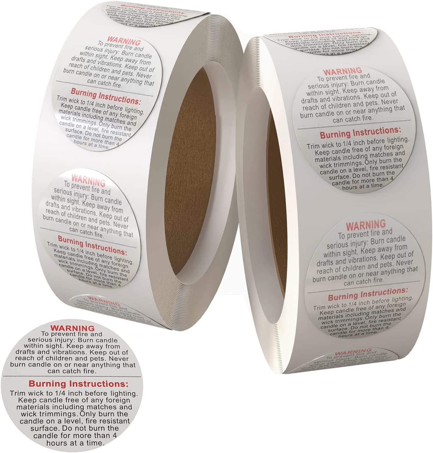 1000 PCS Candle Warning Labels Candle Safety Sticker 1.5 Inch for DIY ...