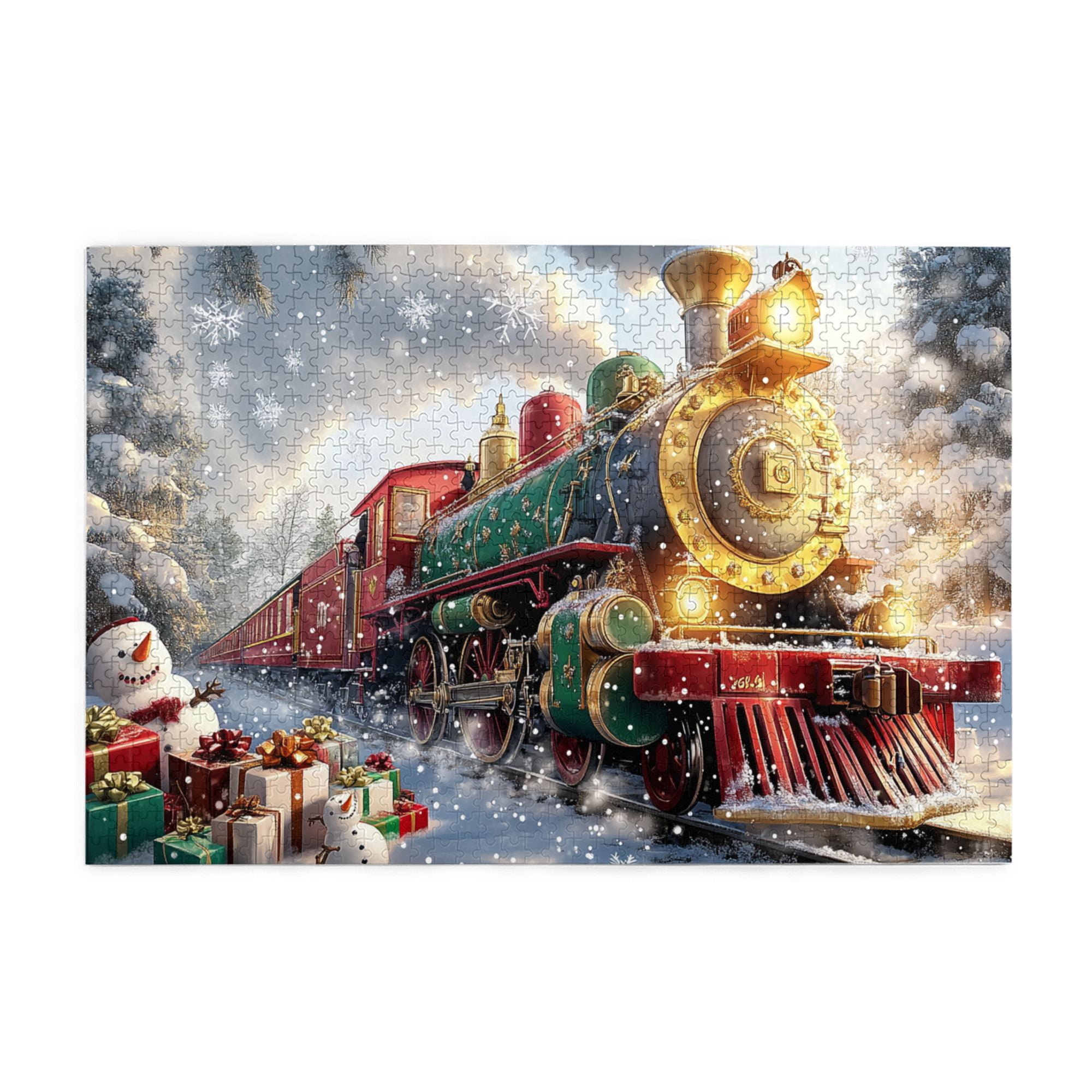 1000 PCS Charm Christmas train puzzles for adults 1000 pieces,Stress ...