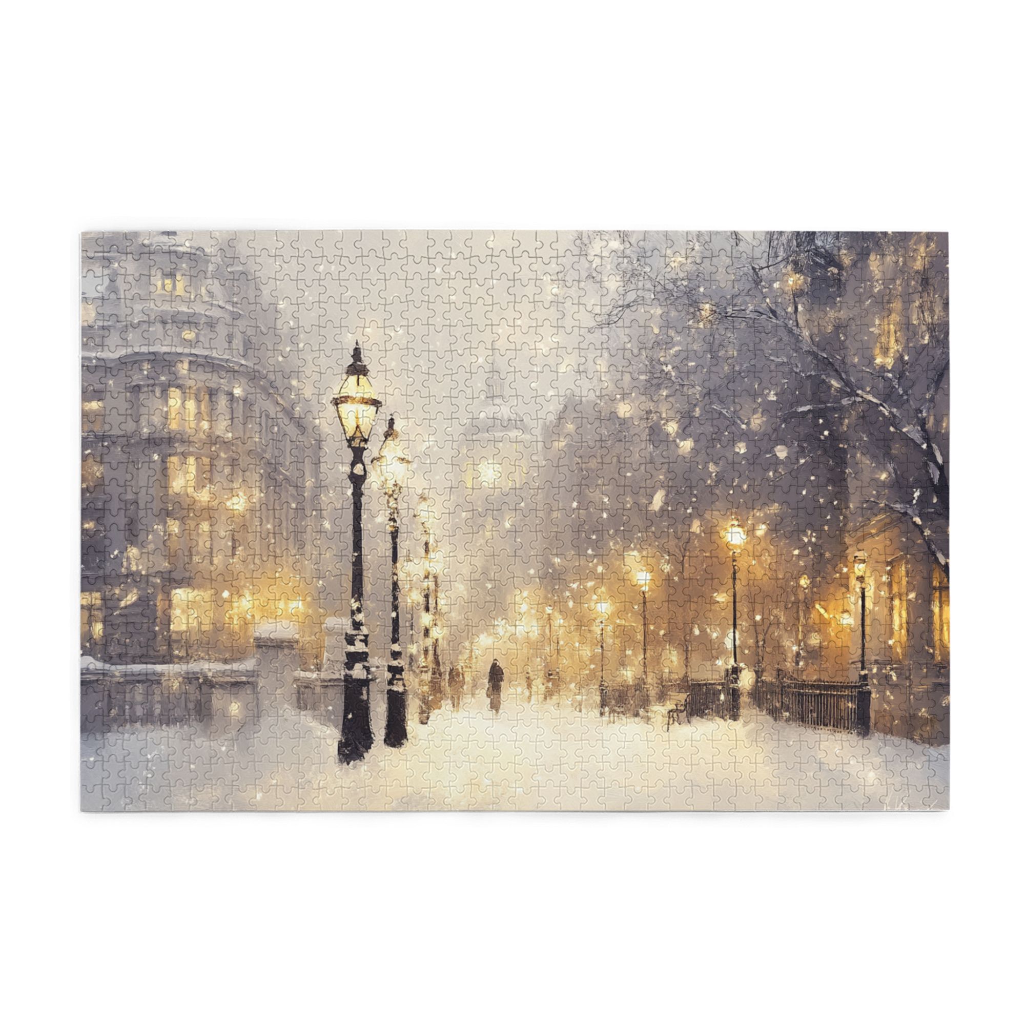 1000 PCS Charm Winter Streets 1000 Piece Wooden jigsaw puzzles,Brain ...