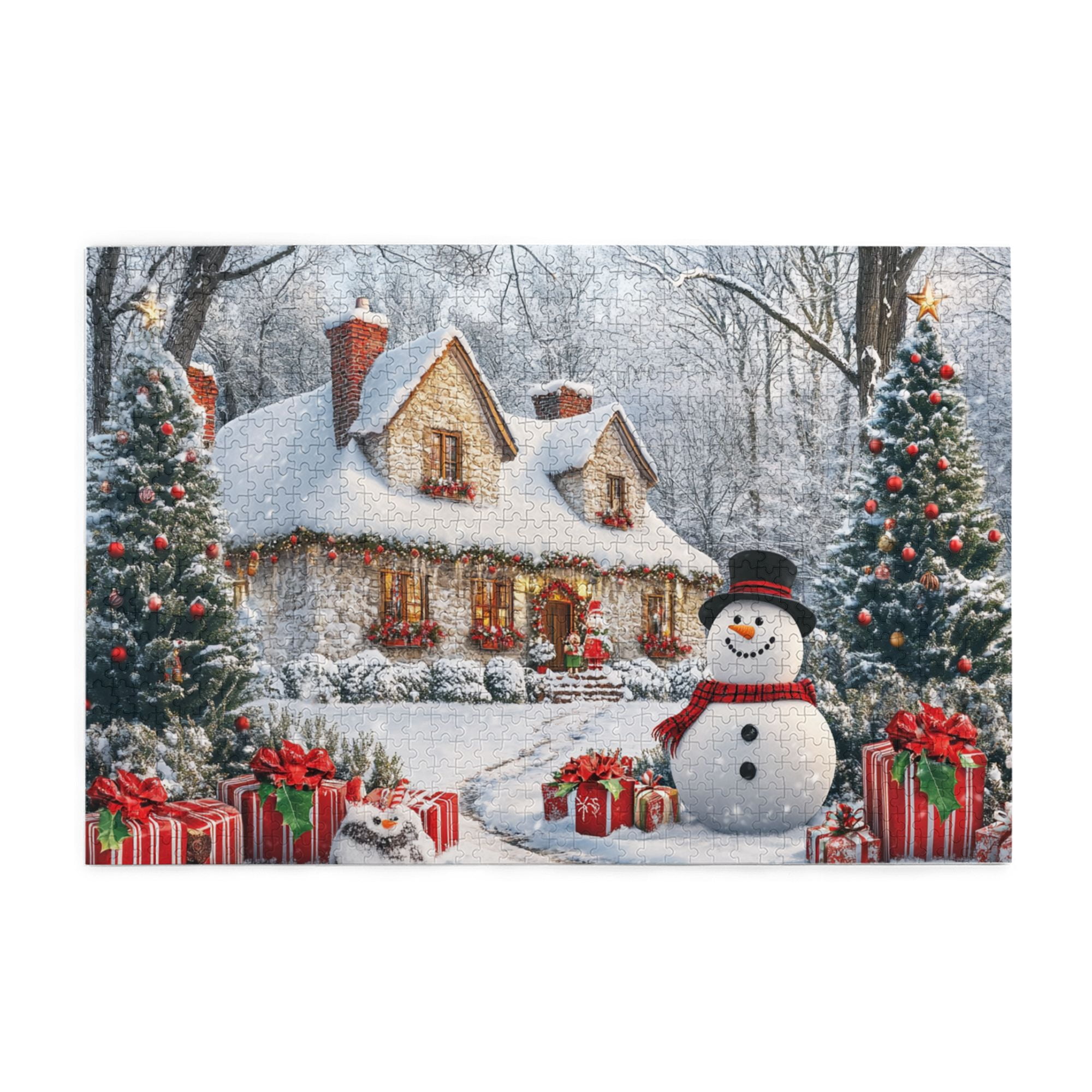 1000 PCS Christmas Villa & Snowman puzzles for adults 1000 pieces,That ...
