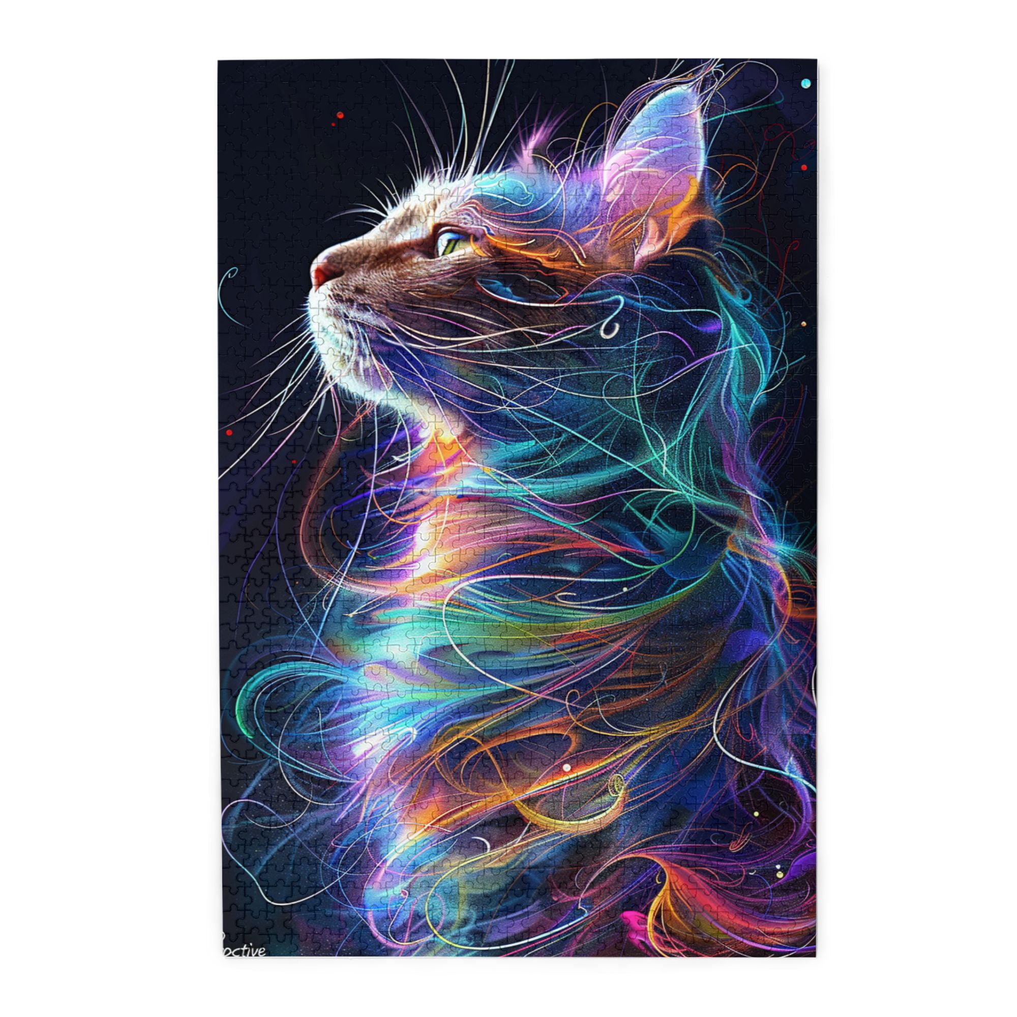 1000 PCS Colorful Cat - 1000 Piece Vibrant Jigsaw Puzzle,Stress ...