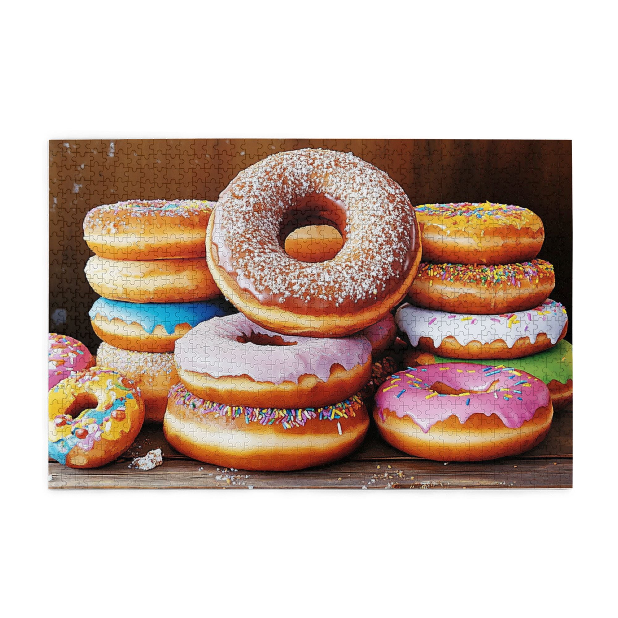 1000 PCS Colorful Donuts Jigsaw Wooden Puzzles 1000 Pieces,Charm Donuts ...