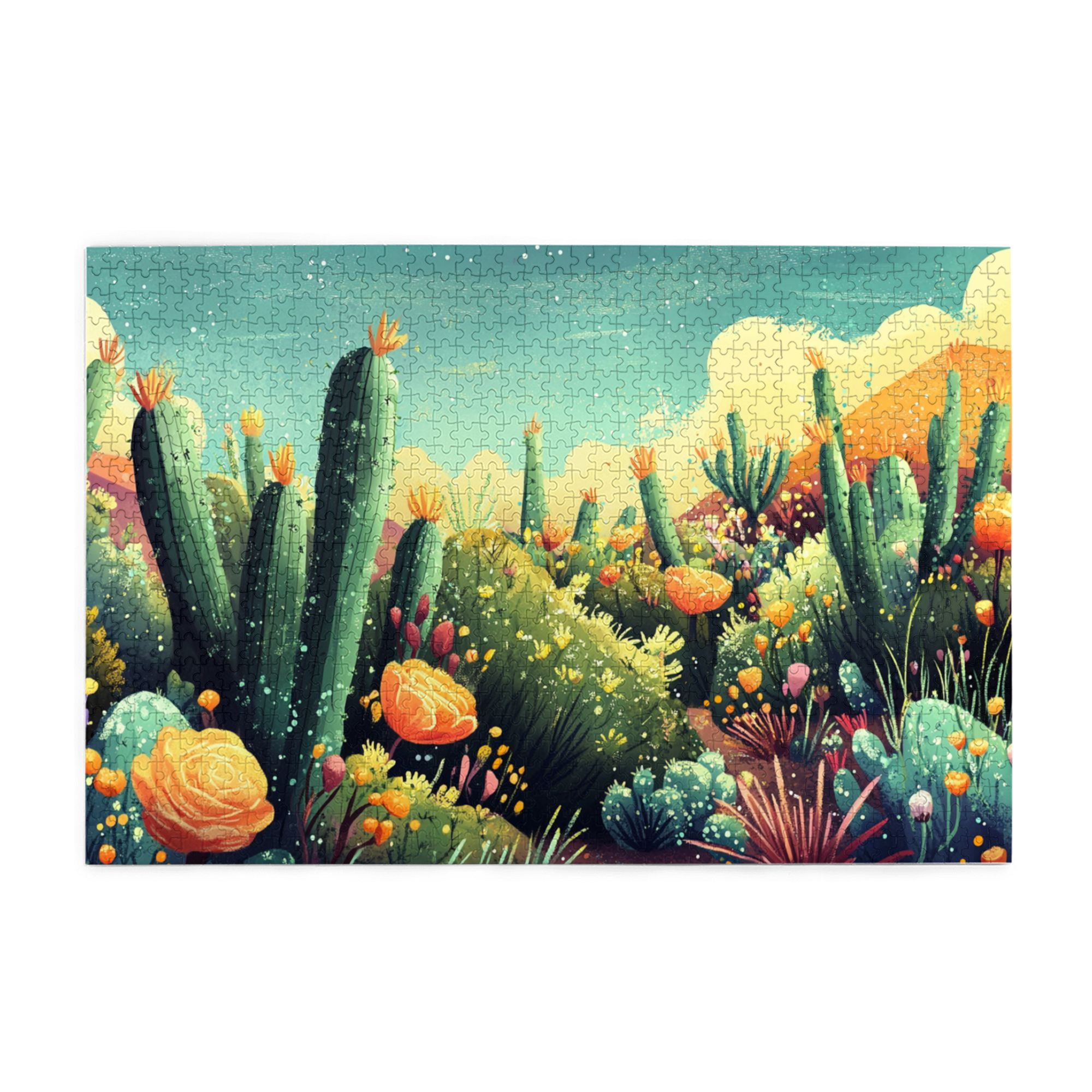 1000 PCS Desert Cactus Wooden Puzzles For Adults 1000 Pieces,Stress ...