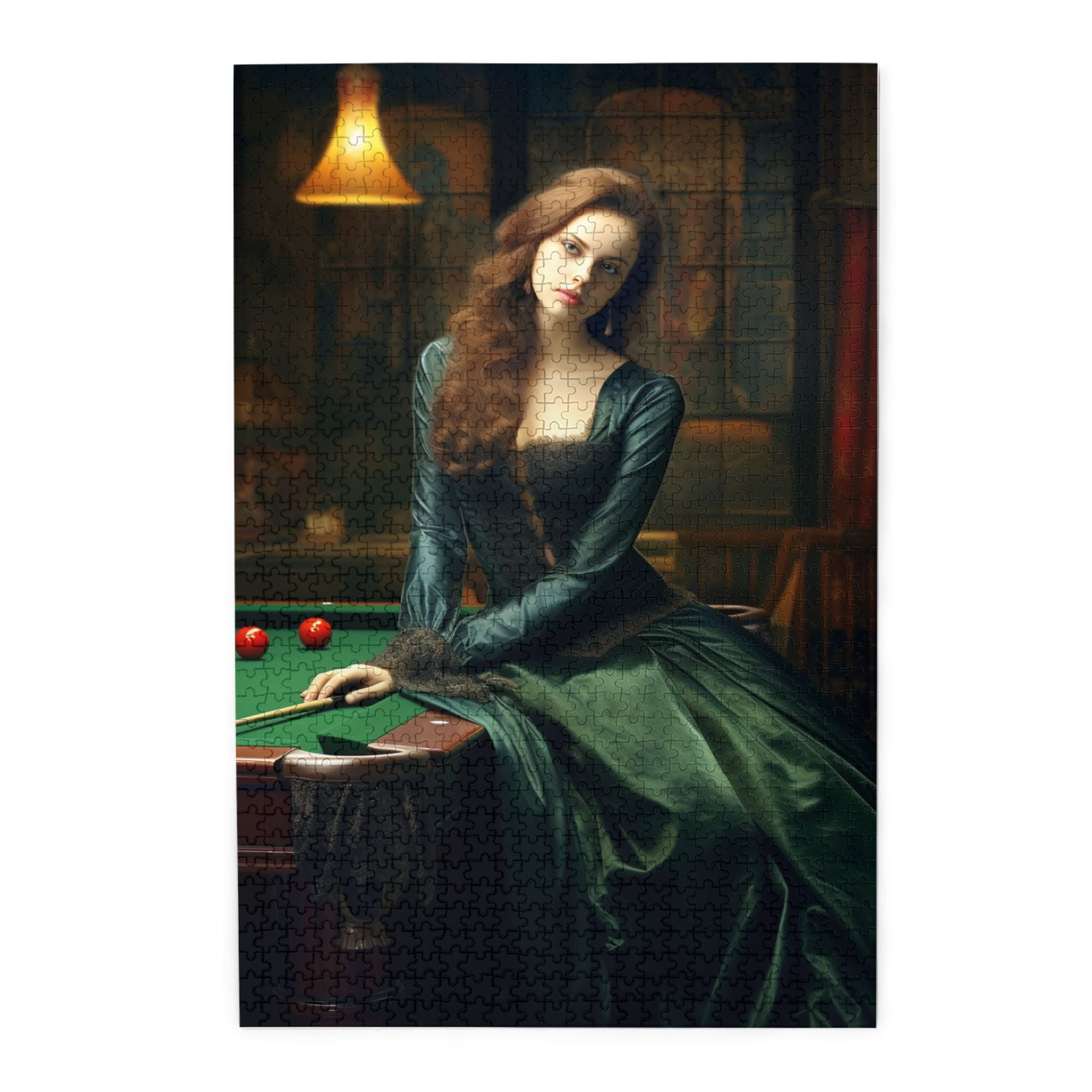 1000 PCS Elegant Billiards Woman 1000 Piece Wooden Jigsaw Puzzle,Relax ...