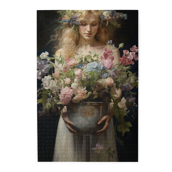1000 PCS Enchanting Flower Woman 1000 Piece Jigsaw Puzzles,Stunningly ...