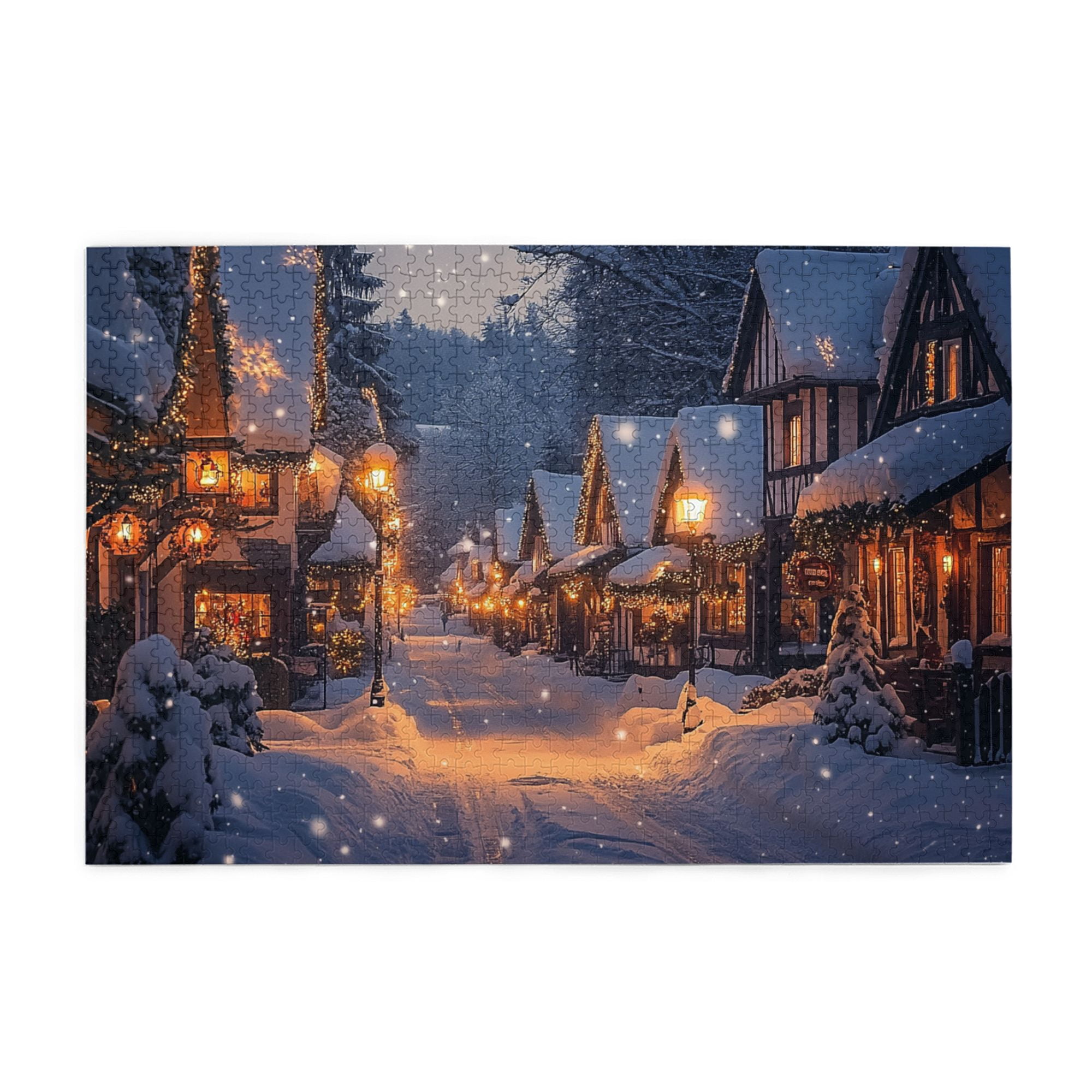 1000 PCS Fun Small Town Snow Scenery Puzzles For Adults 1000 Pieces ...