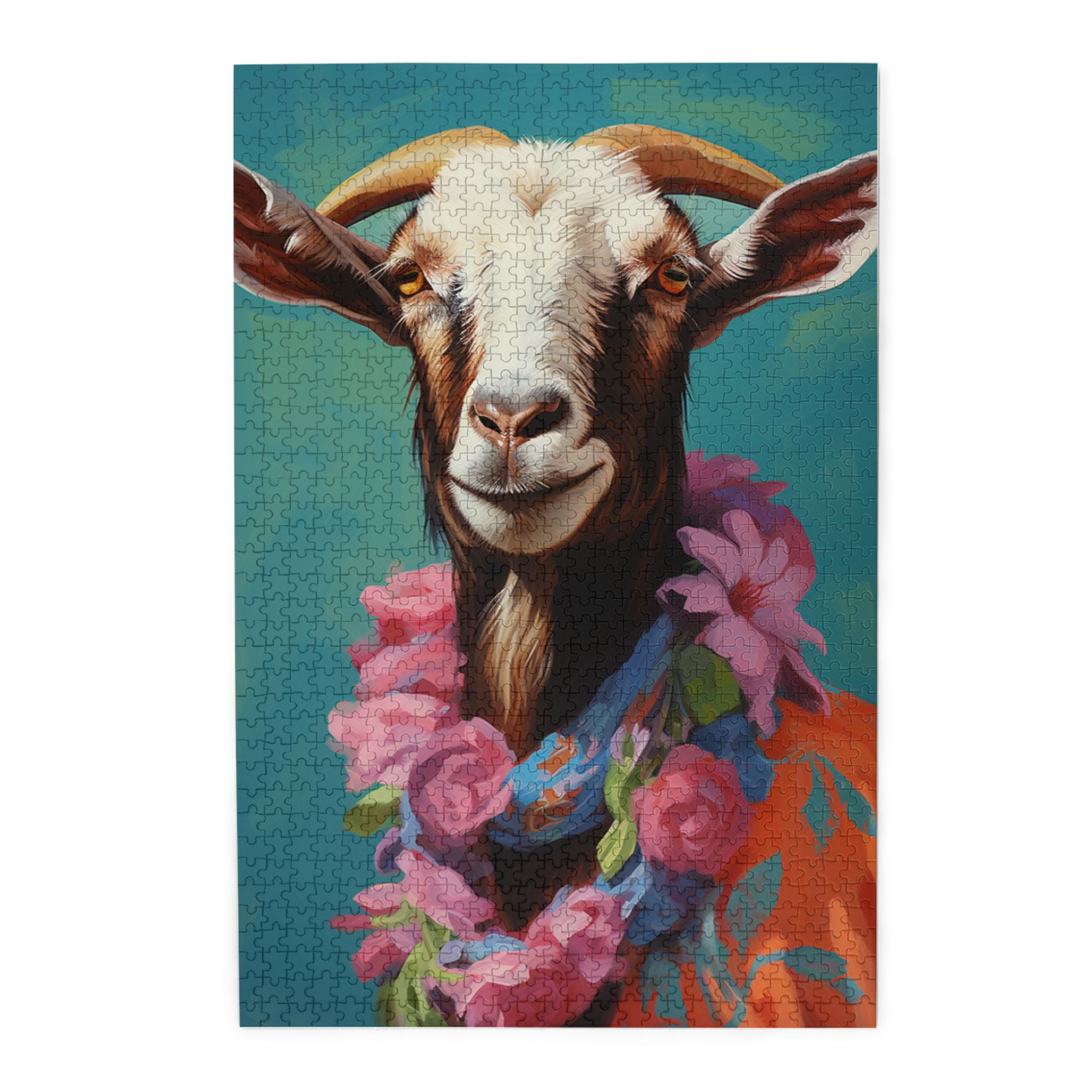 1000 PCS Funny Goat 1000 Piece Vibrant Jigsaw Puzzle,Unique Artwork For ...