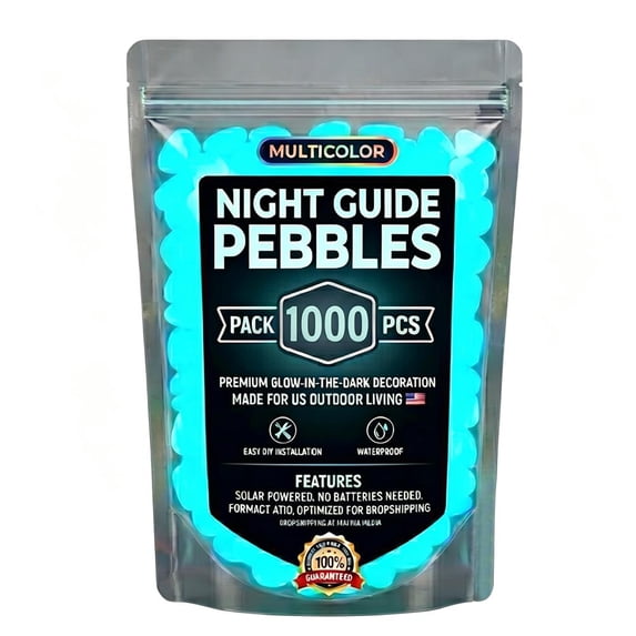 1000 PCS Glow in The Dark Stones, Luminous Resin Pebbles for Garden ...