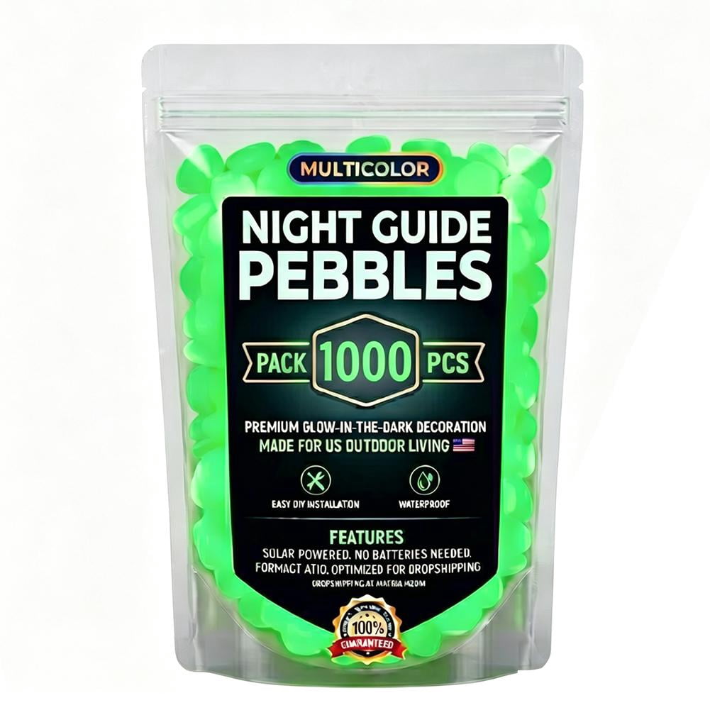 1000 PCS Glow in The Dark Stones, Luminous Resin Pebbles for Garden ...