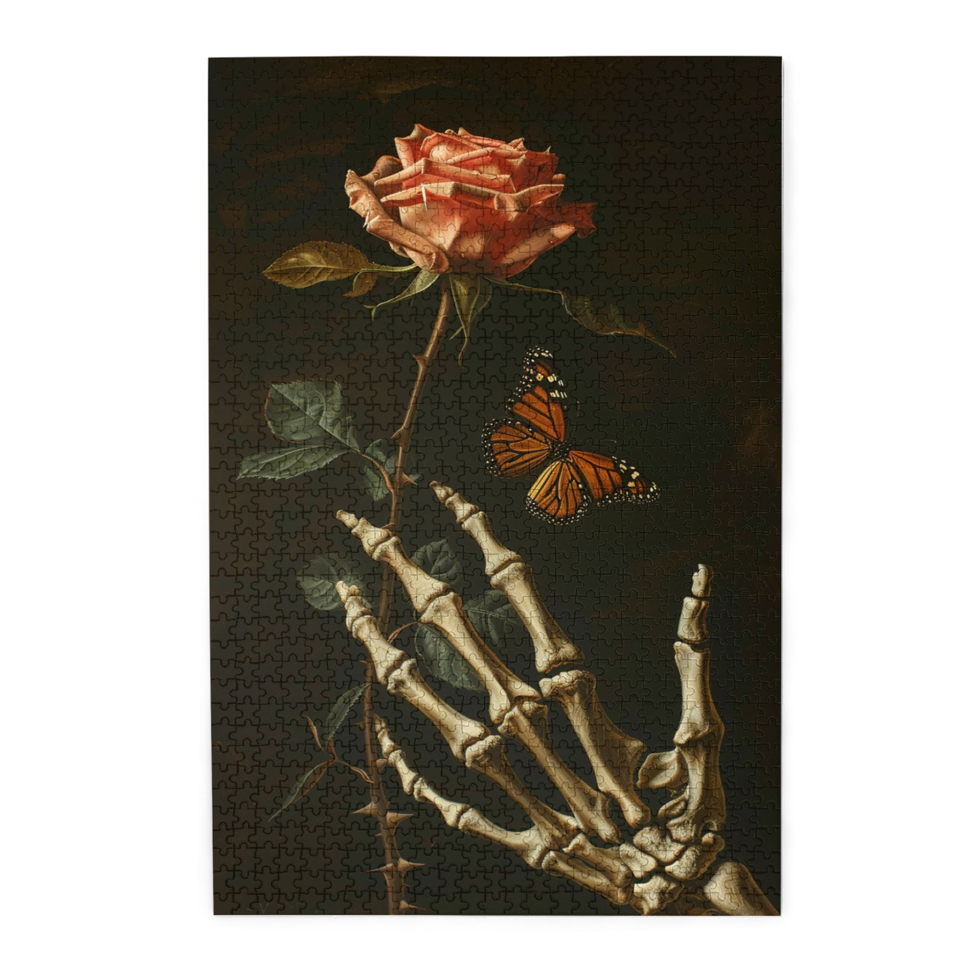 1000 PCS Grasping Love - Skull Rose And Butterfly 1000 Pieces Jigsaw ...