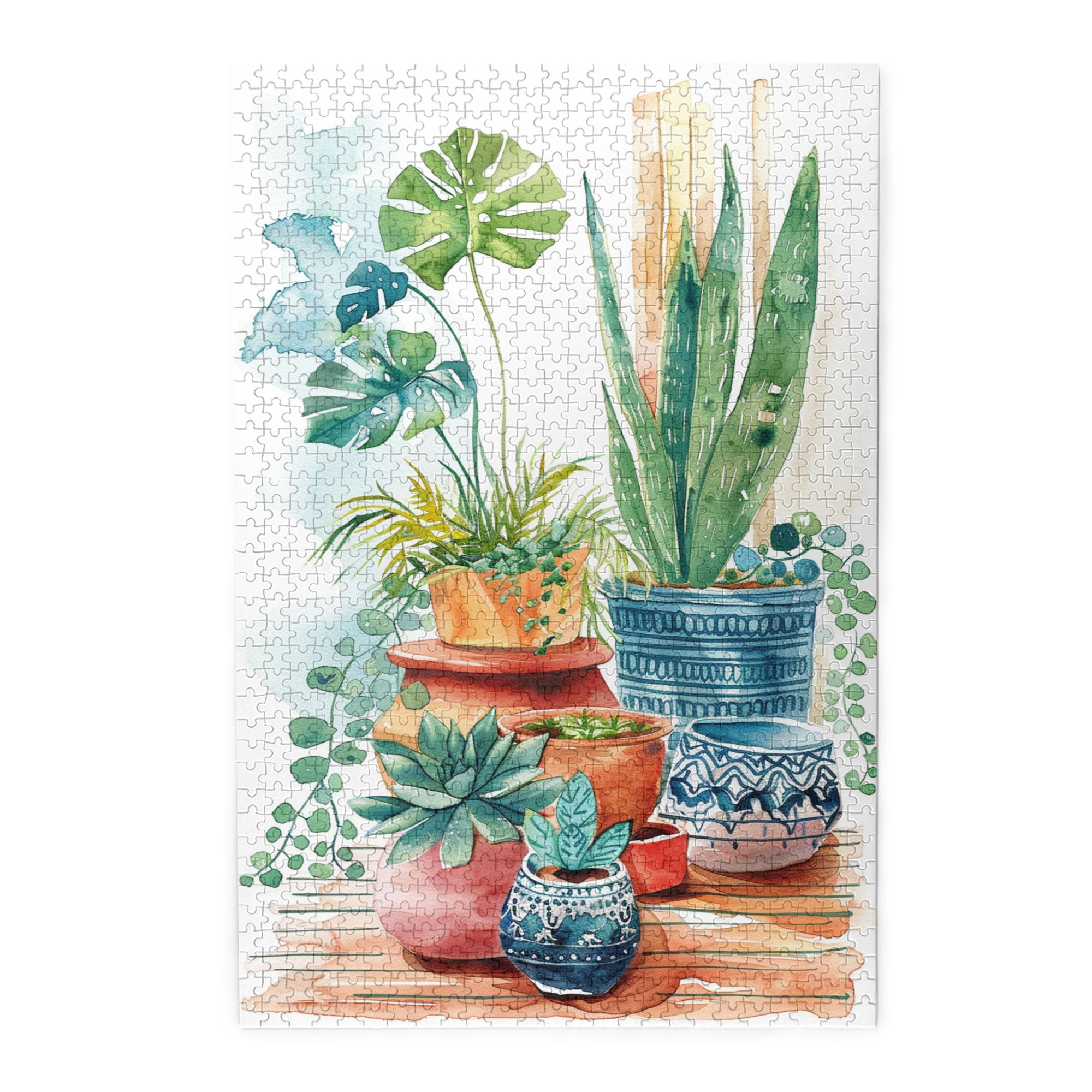 1000 PCS Green Plant Potted - 1000 Piece Plant Jigsaw Puzzles,Fun ...