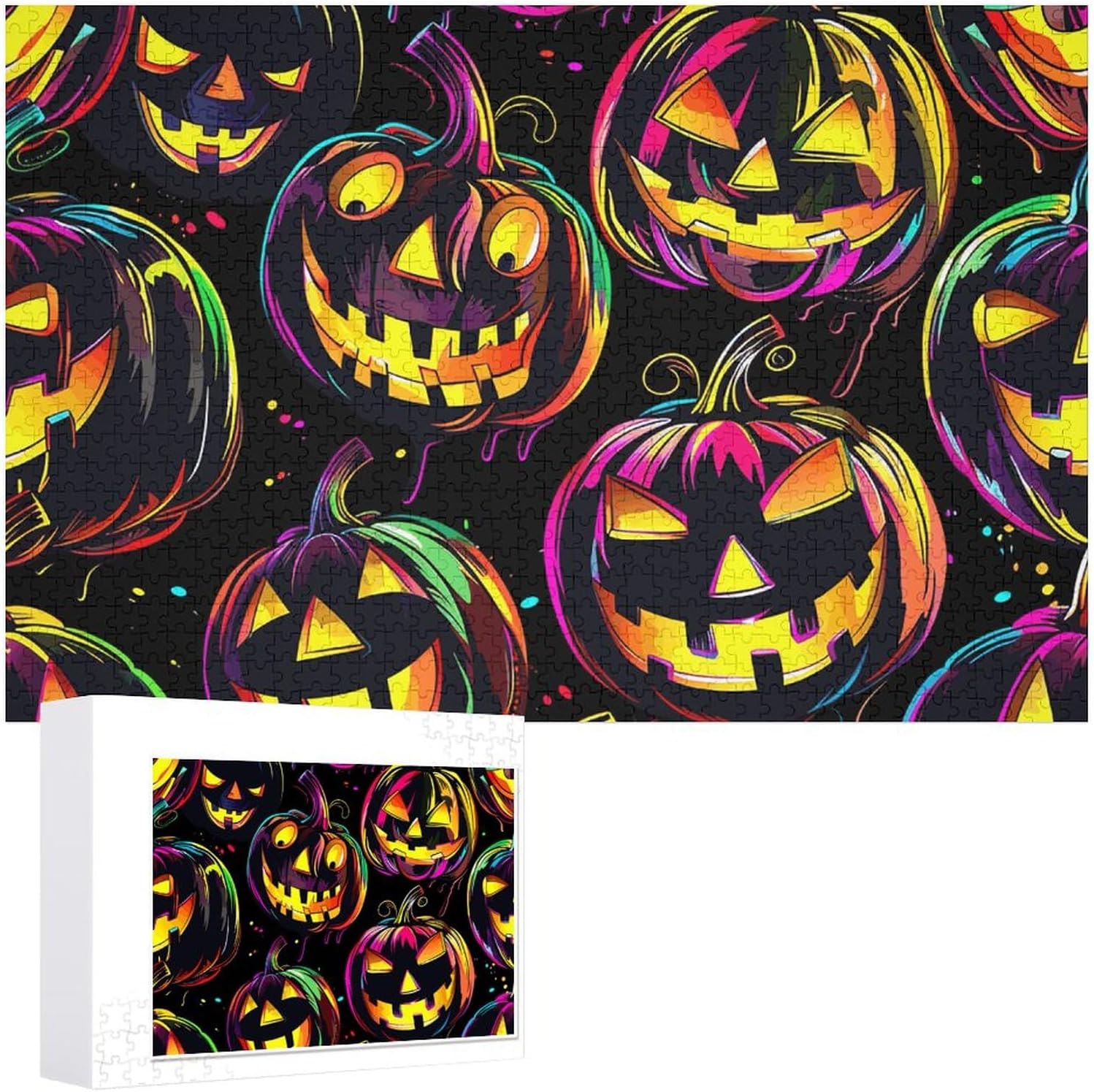 1000 PCS Jigsaw Puzzle for Adults Wooden Challenging Puzzle Neon ...