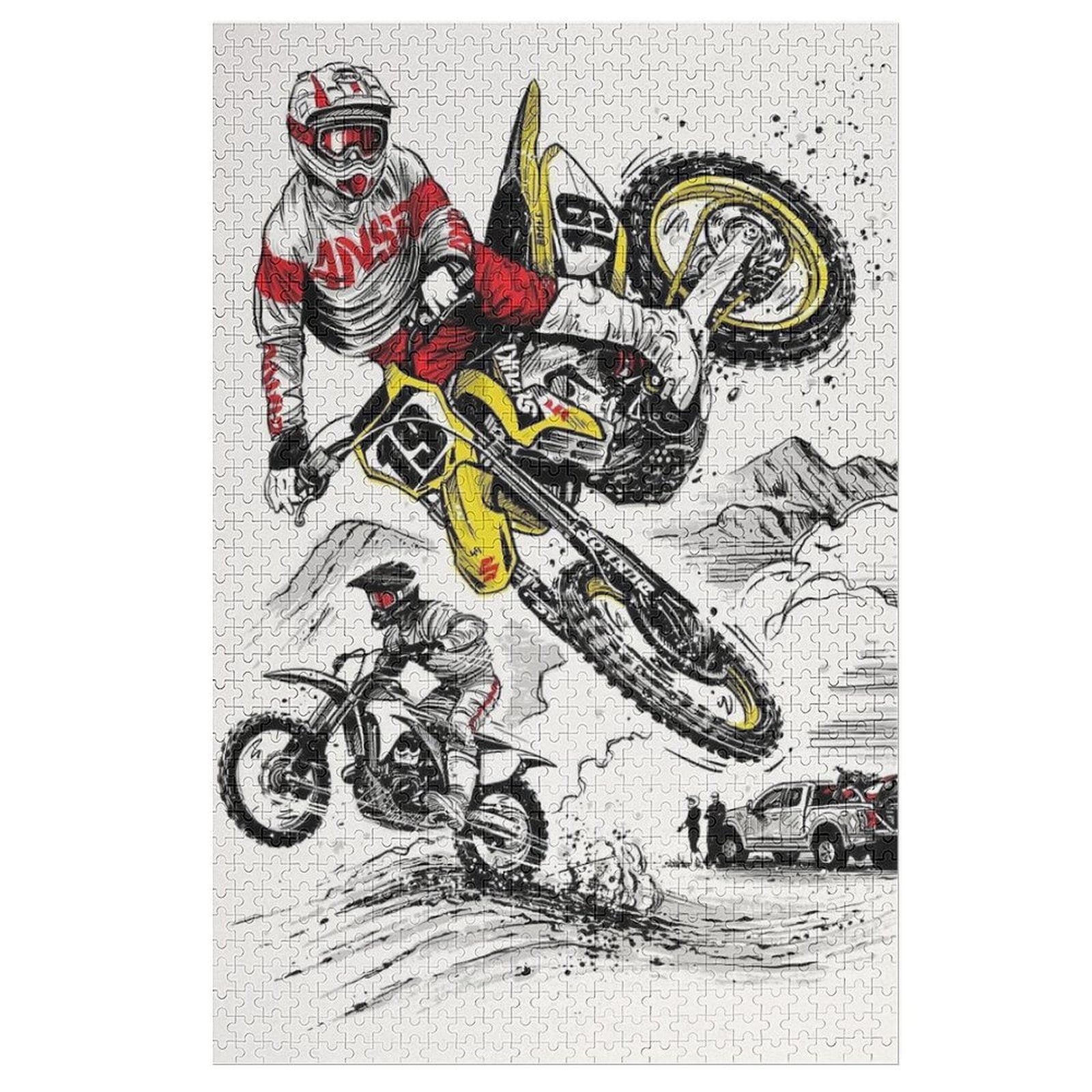 1000 PCS Jigsaw Puzzle Dirt Bike Motorcycle Race Wooden Puzzle ...