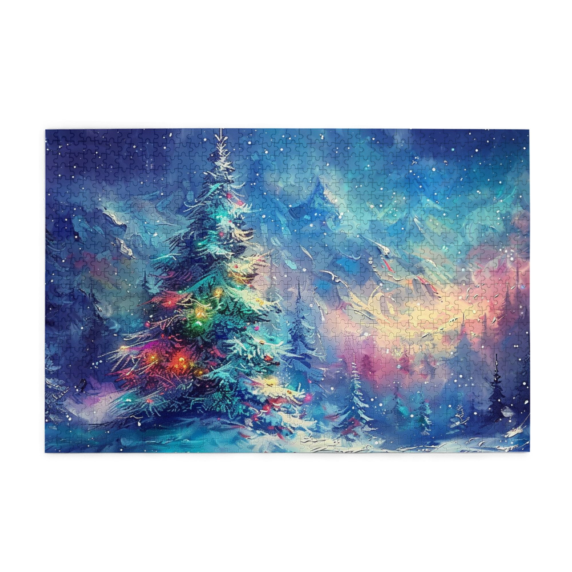 1000 PCS Jigsaw Puzzles 1000 Pieces Christmas Tree Night,Unique And ...