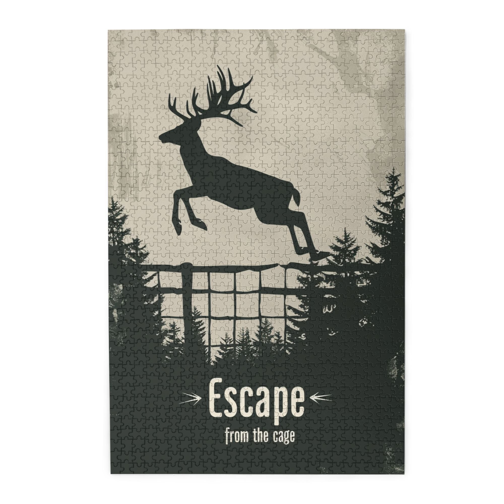 1000 PCS Jumping deer Escape from the Cage Slogan 1000 Piece Wooden ...