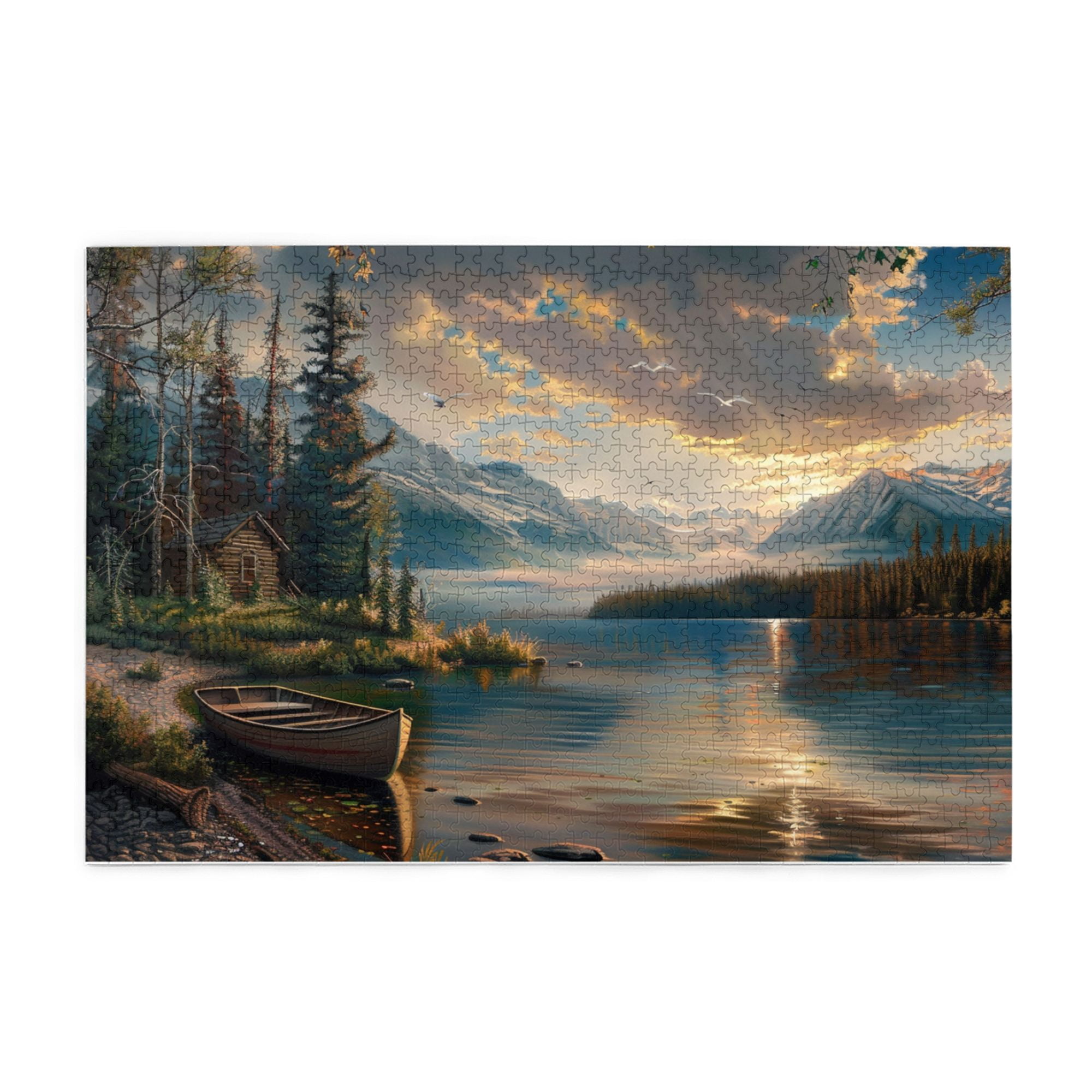 1000 PCS Lakeside Hut Puzzles For Adults 1000 Pieces,Enchanting ...
