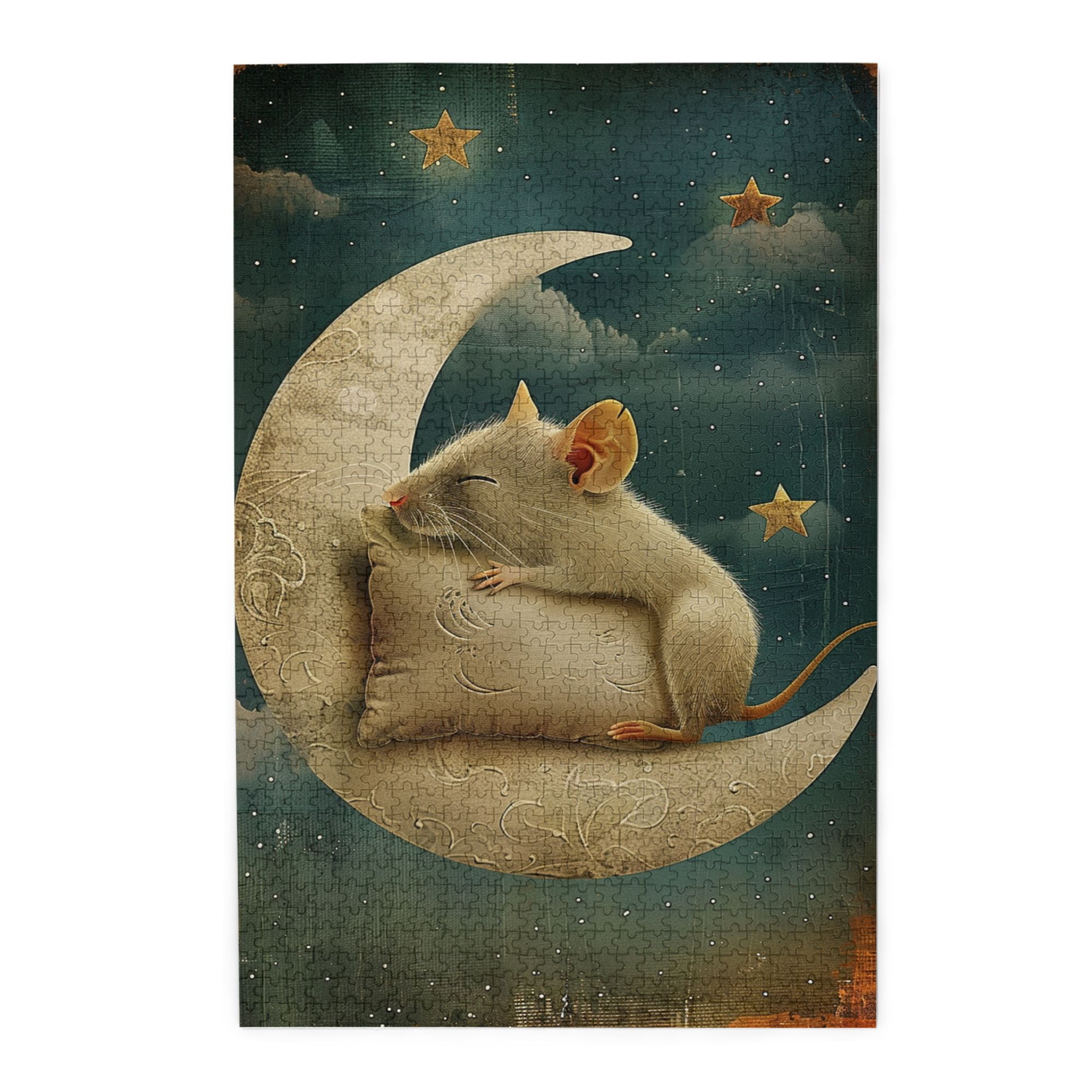1000 PCS Mice Sleeping On The Moon - 1000 Piece Wooden Jigsaw,Wonderful ...