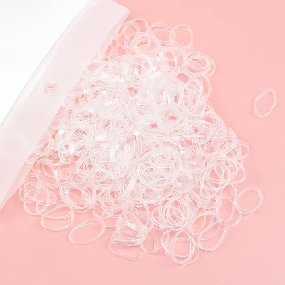 1000 PCS Mini Rubber Band Elastics Hair Ties Soft Braids Band for Kids ...