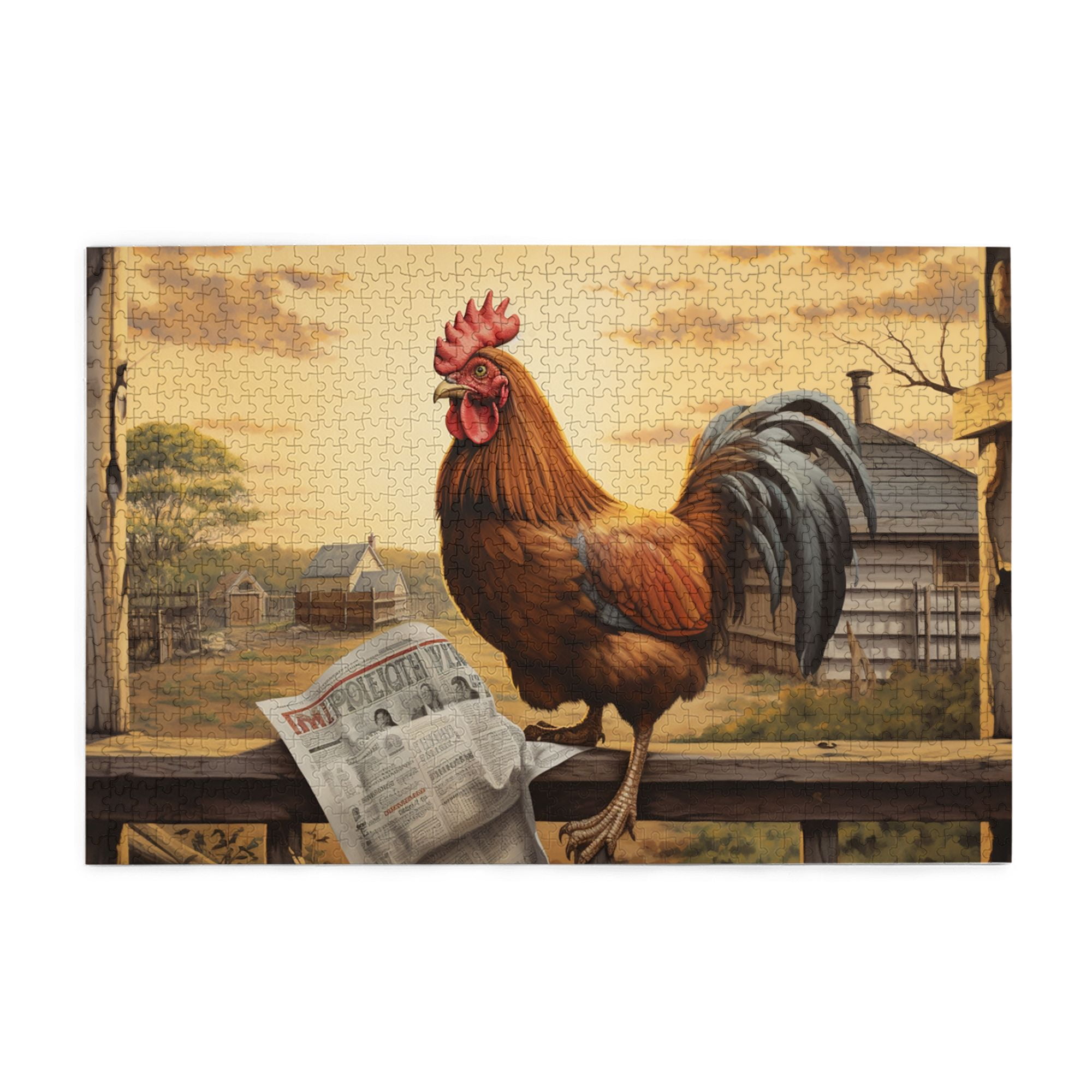 1000 PCS Morning News And Roosters 1000 Piece Vintage Jigsaw Puzzles ...