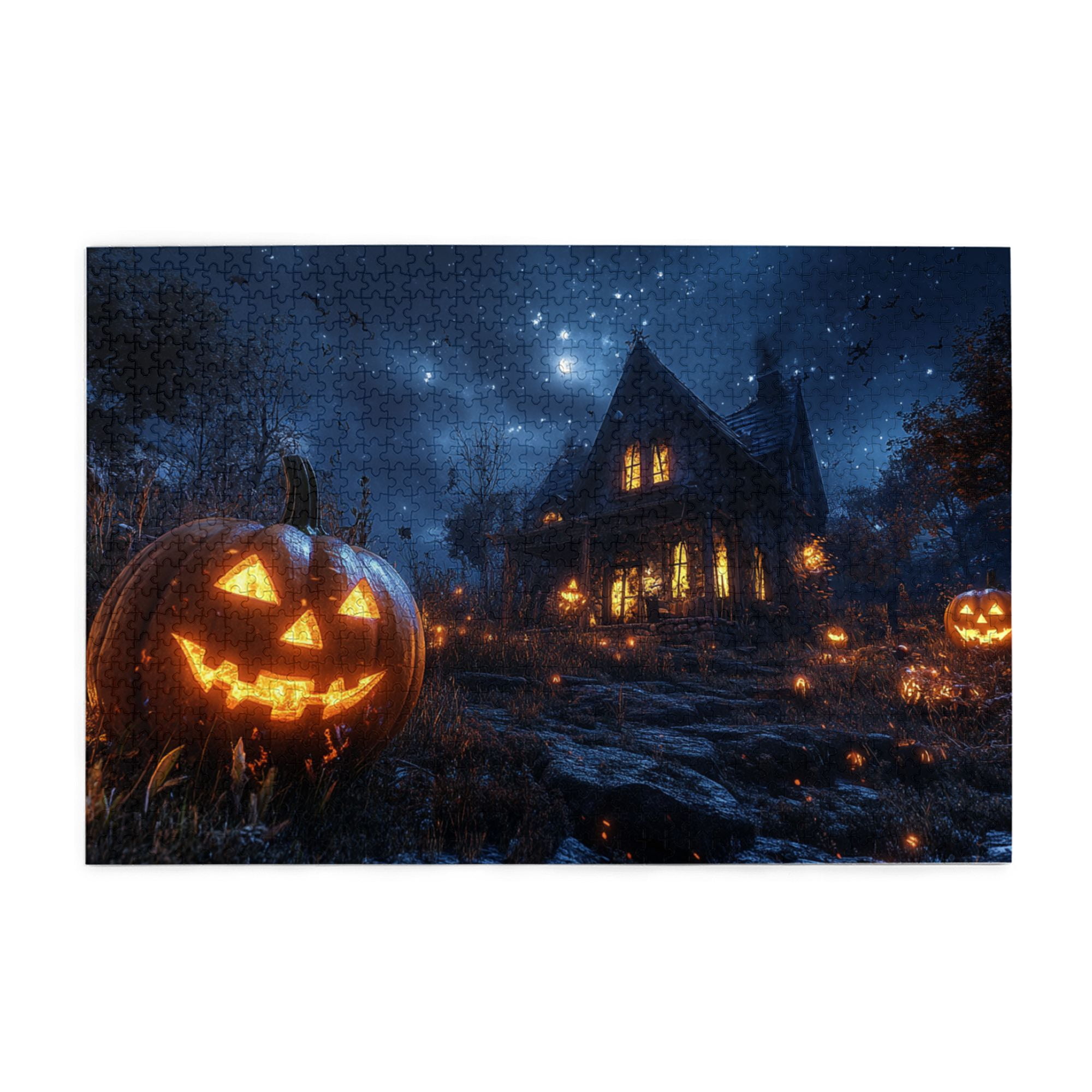 1000 PCS Mysterious Villa Pumpkin Lantern Night Jigsaw Puzzles 1000 ...