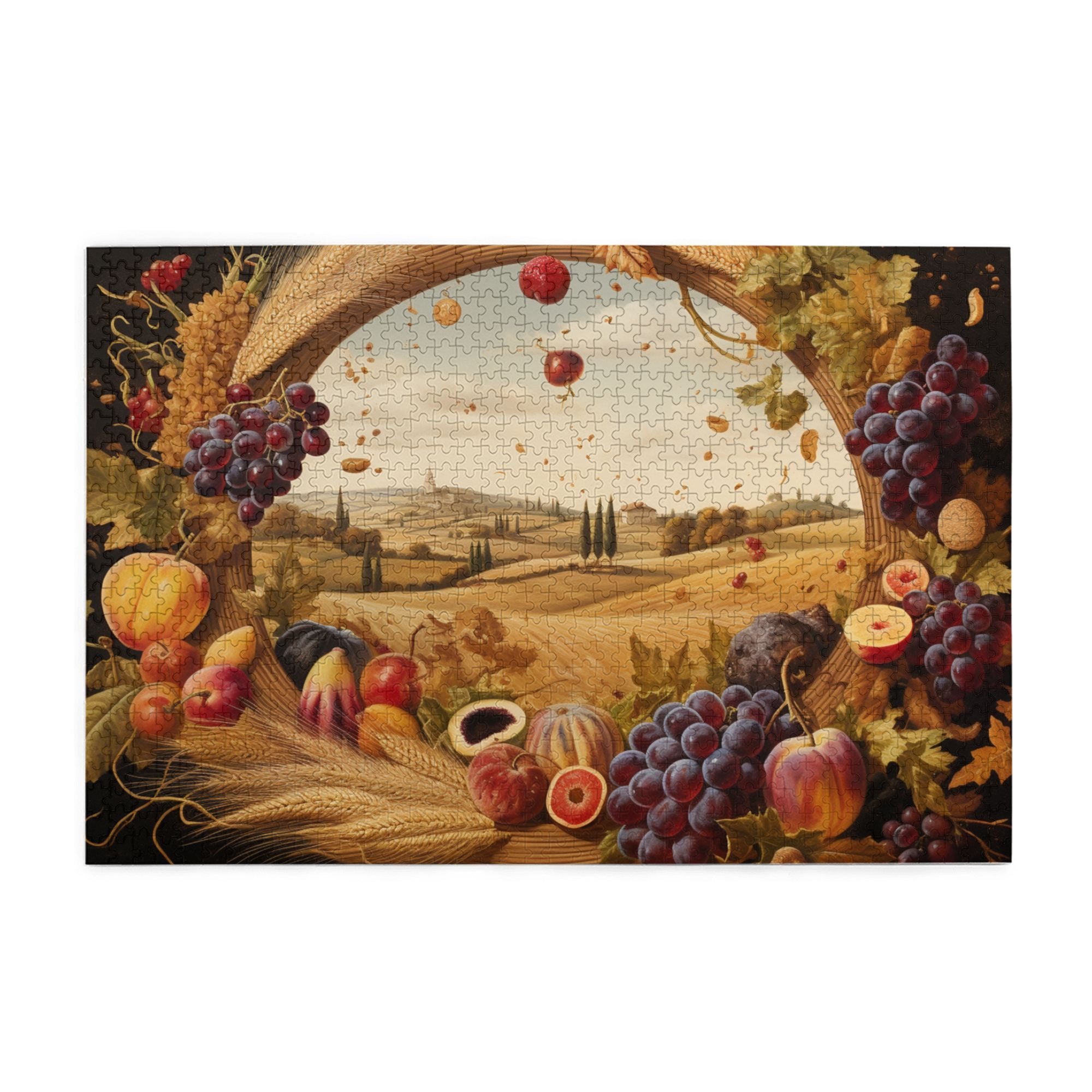 1000 PCS 1000 Piece Puzzle Fruits & Wheat Fields,Stunningly Vibrant ...