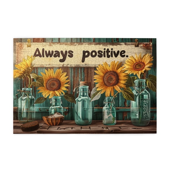 1000 PCS 1000 Piece Wooden Puzzle For Adults Sunflower Vase 'Always ...