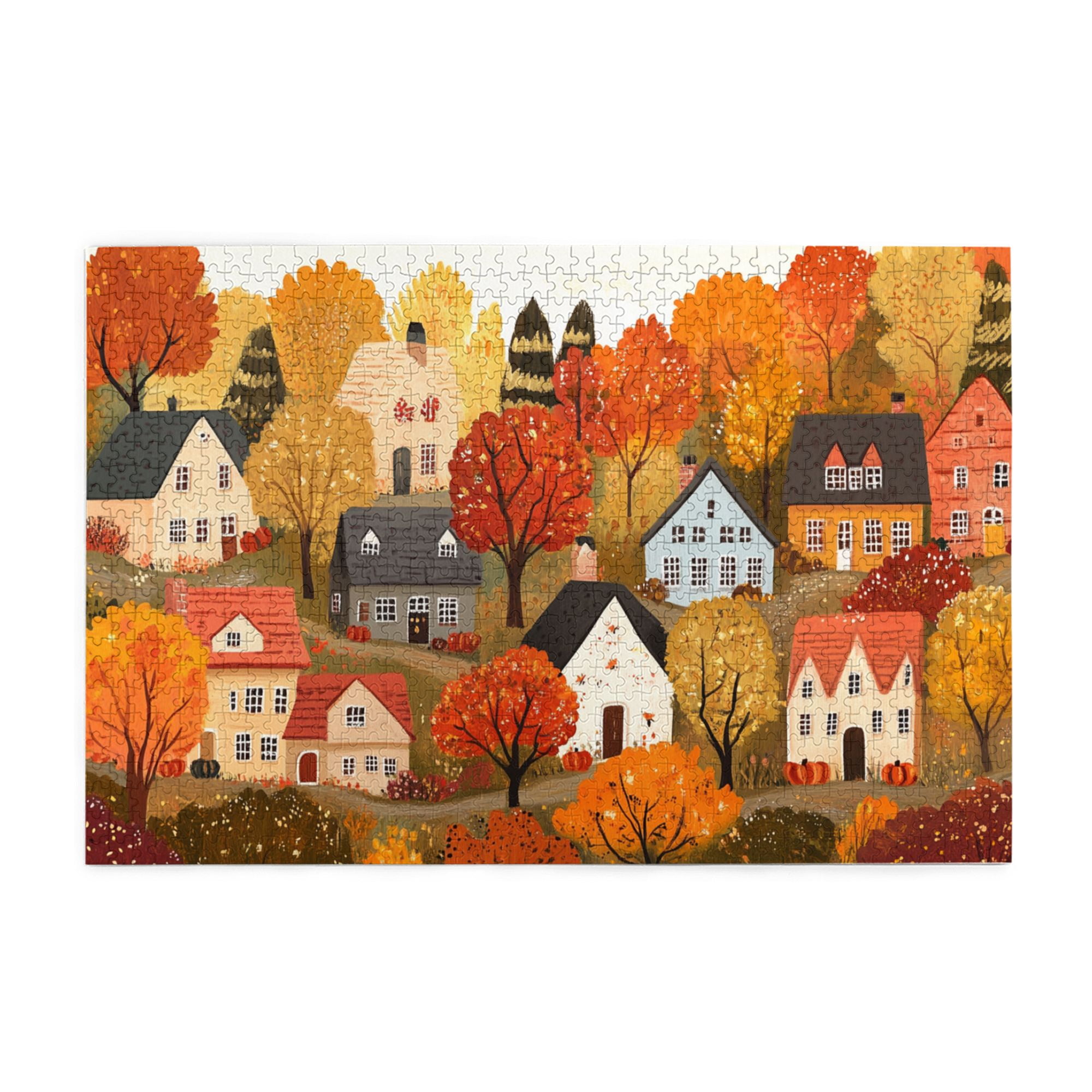1000 PCS 1000 Piece Wooden Puzzle Villa Autumn Forests Scenery,Brain ...