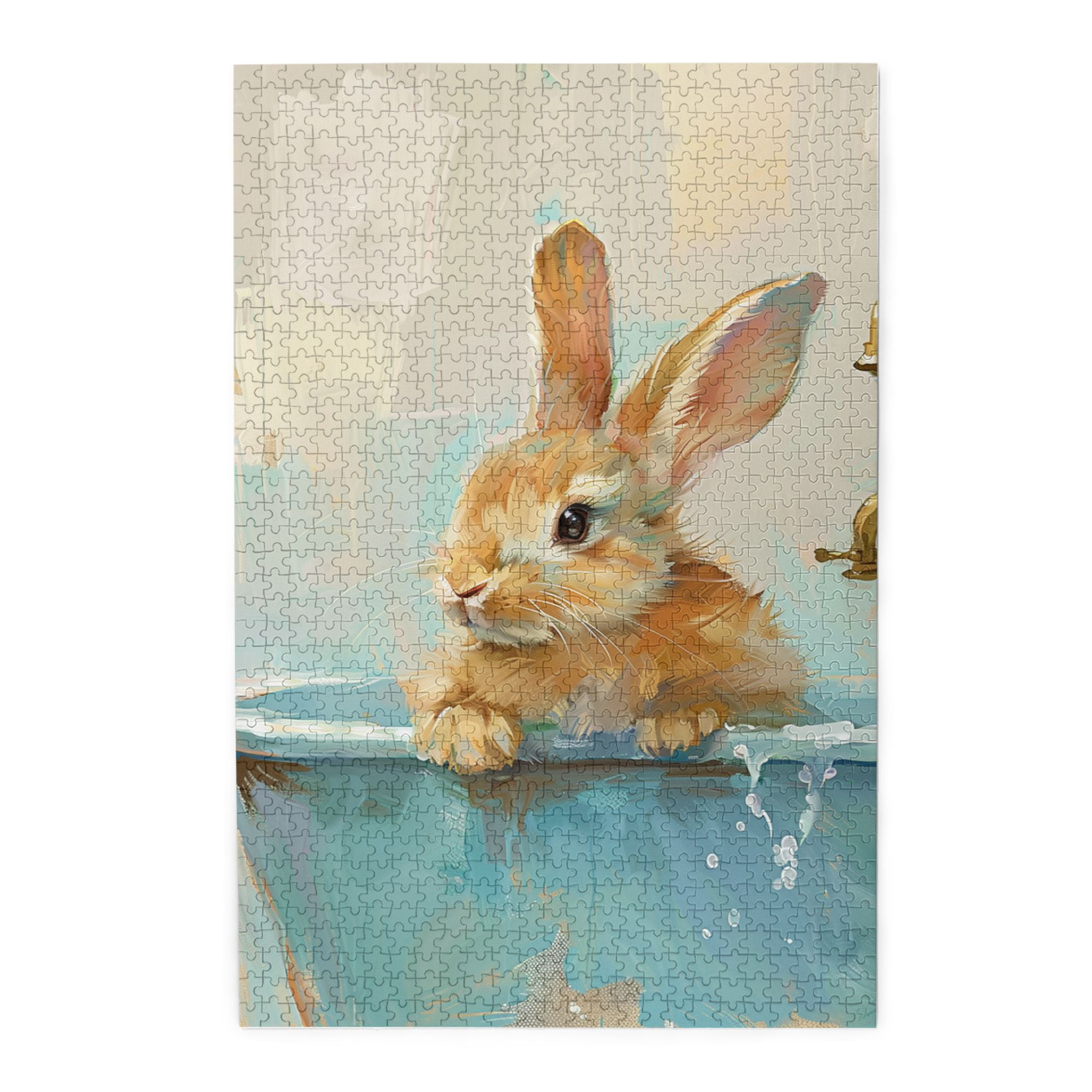 1000 PCS 1000 Piece Wooden Puzzles Bathing Time Of Rabbits,Brain ...