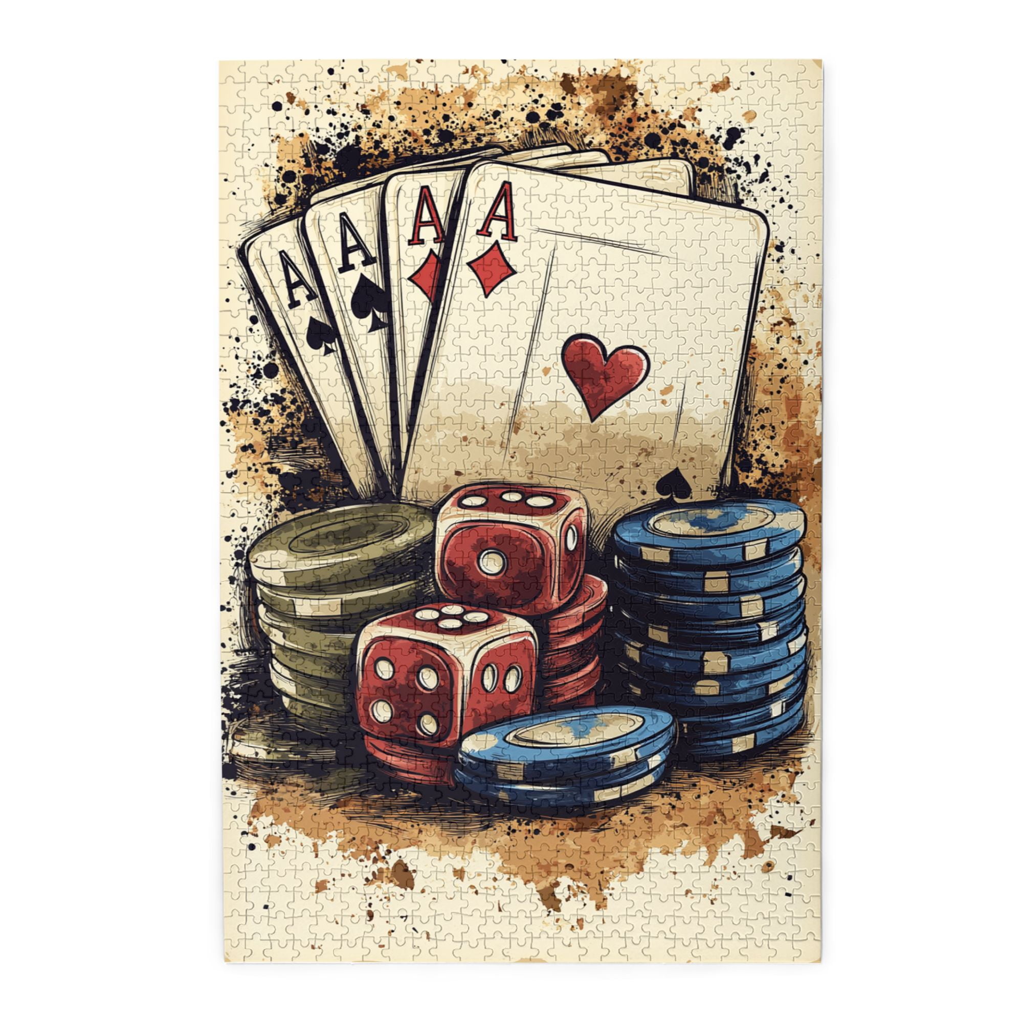1000 PCS Poker chips & dice 1000 piece puzzle for adults,Unique Artwork ...