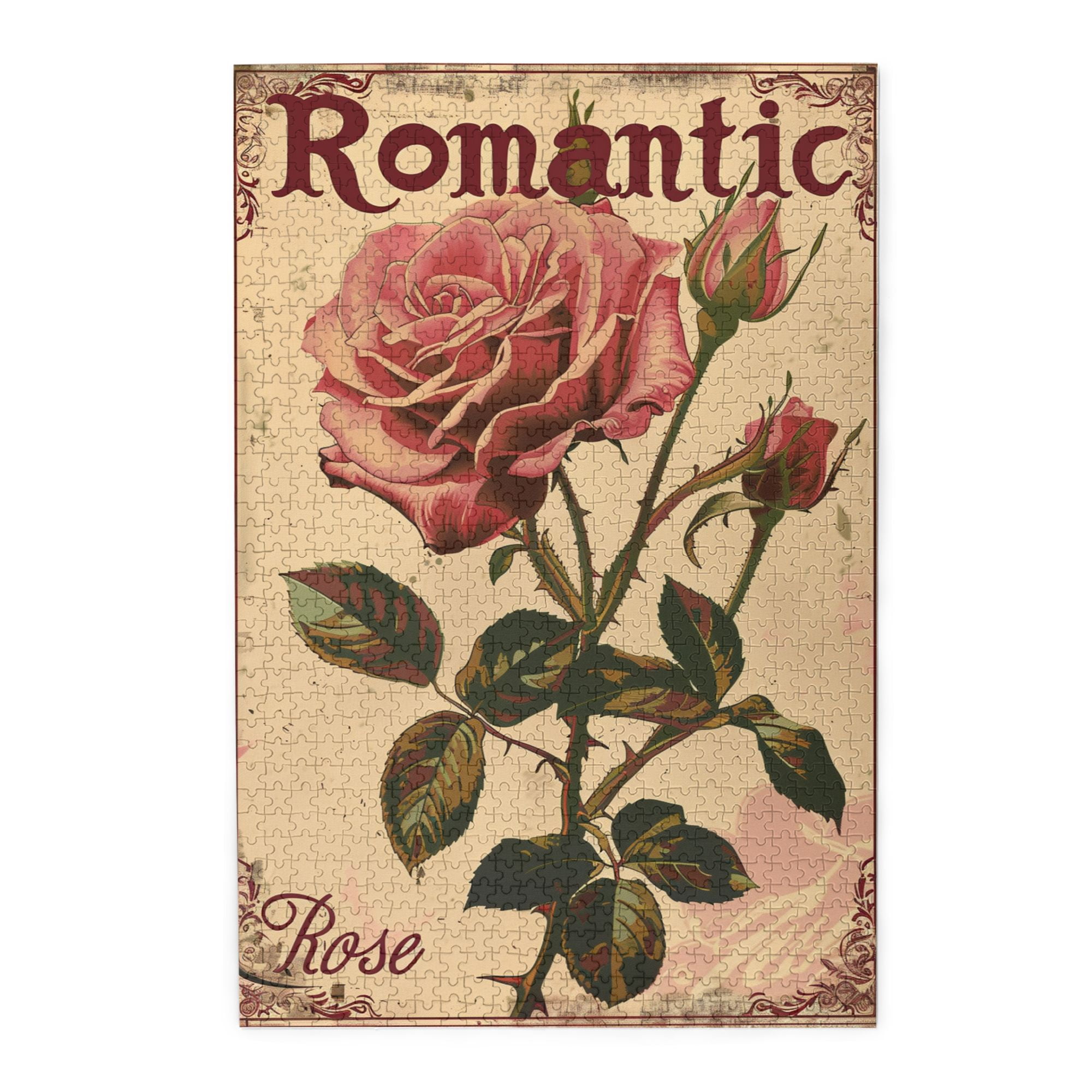 1000 PCS Retro Art Romantic Rose 1000 Piece Charm Jigsaw Puzzles,Relax ...