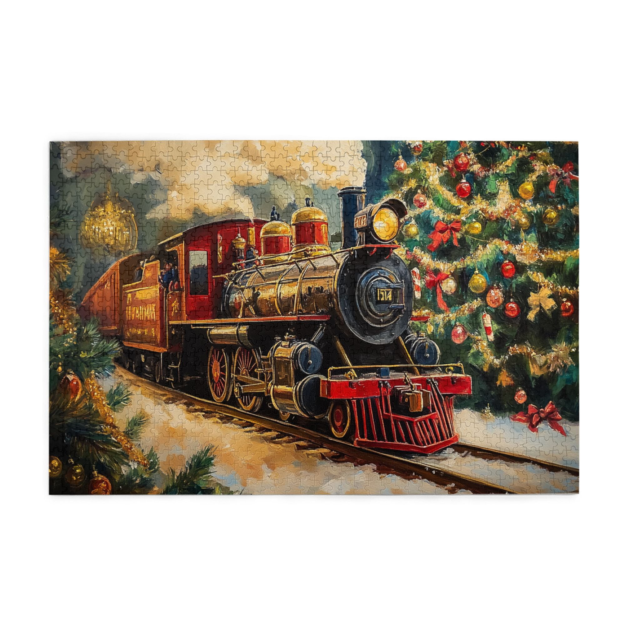 1000 PCS Retro Christmas Train - 1000 Piece Family Jigsaw Puzzles ...