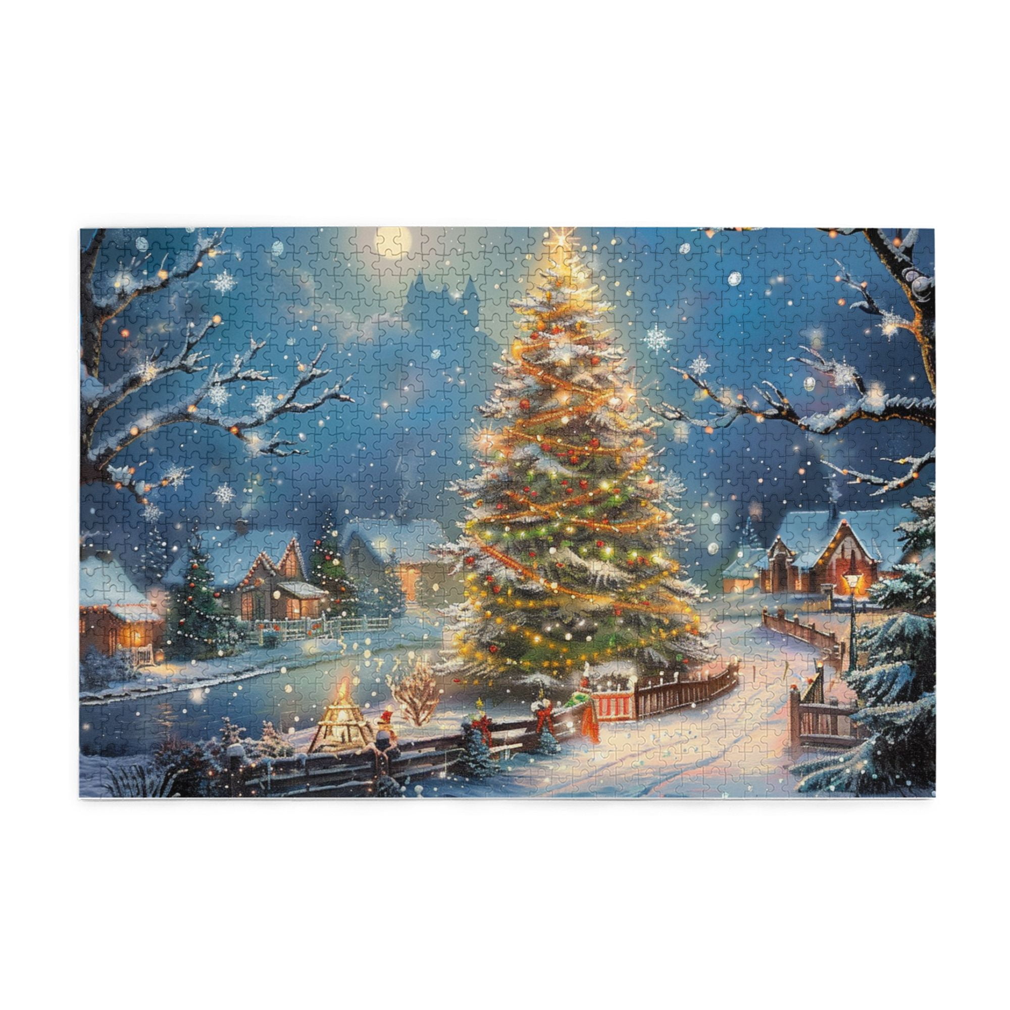 1000 PCS Rural Christmas Tree Wooden Puzzles For Adults 1000 Pieces ...