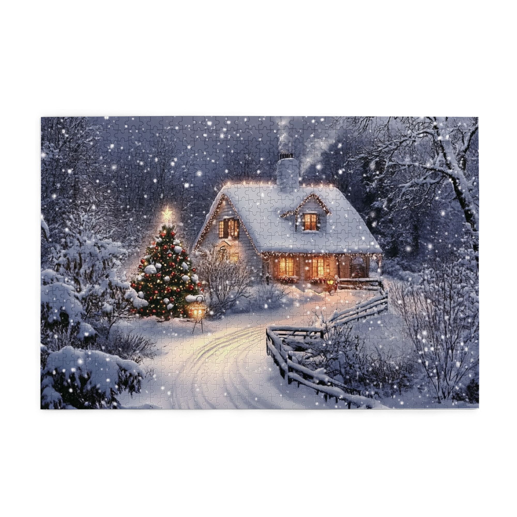 1000 PCS Rural Cottage With Snow Scenery Jigsaw Puzzles 1000 Pieces ...