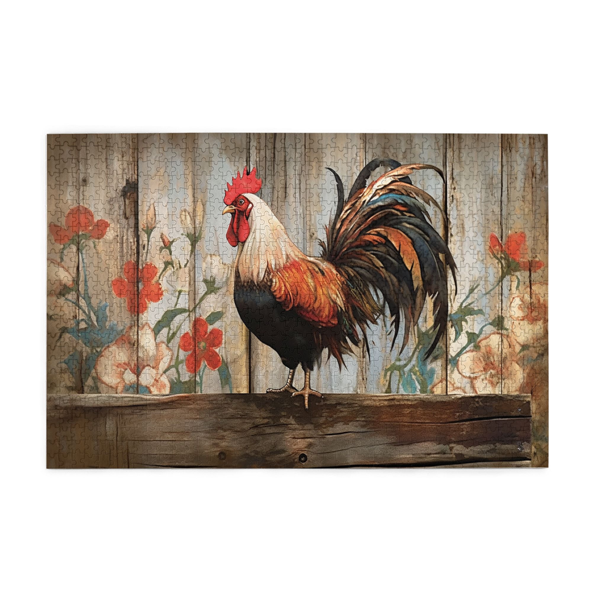 1000 PCS Rustic Rooster 1000 Piece Exquisite Jigsaw Puzzles,Unique And ...