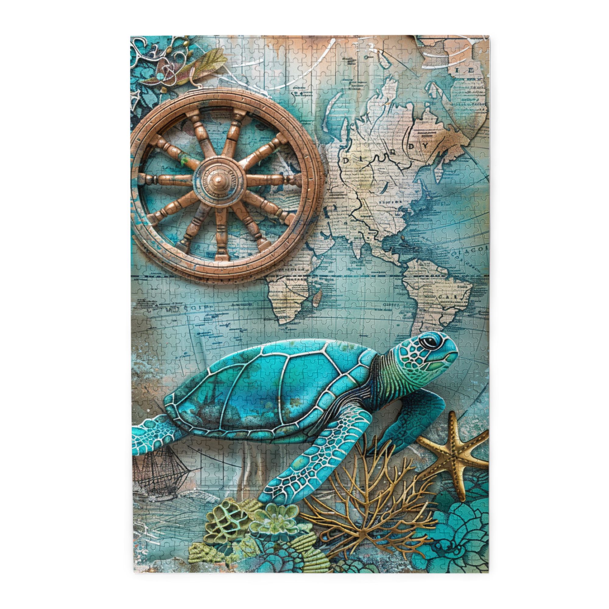1000 PCS Sea Turtles Traveling Around The World - 1000 Piece Vibrant ...